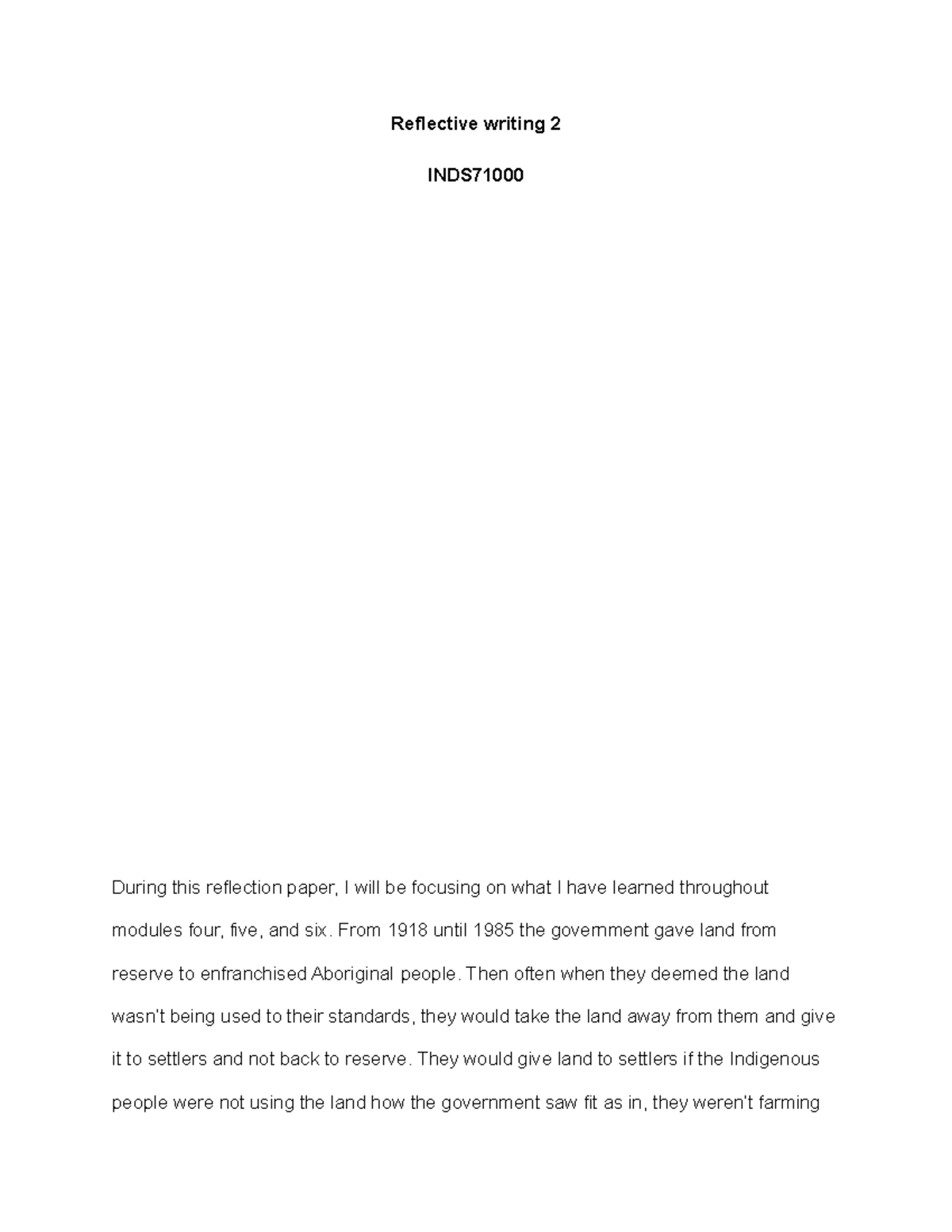 Reflection writing 2 - Reflective writing 2 INDS During this reflection ...