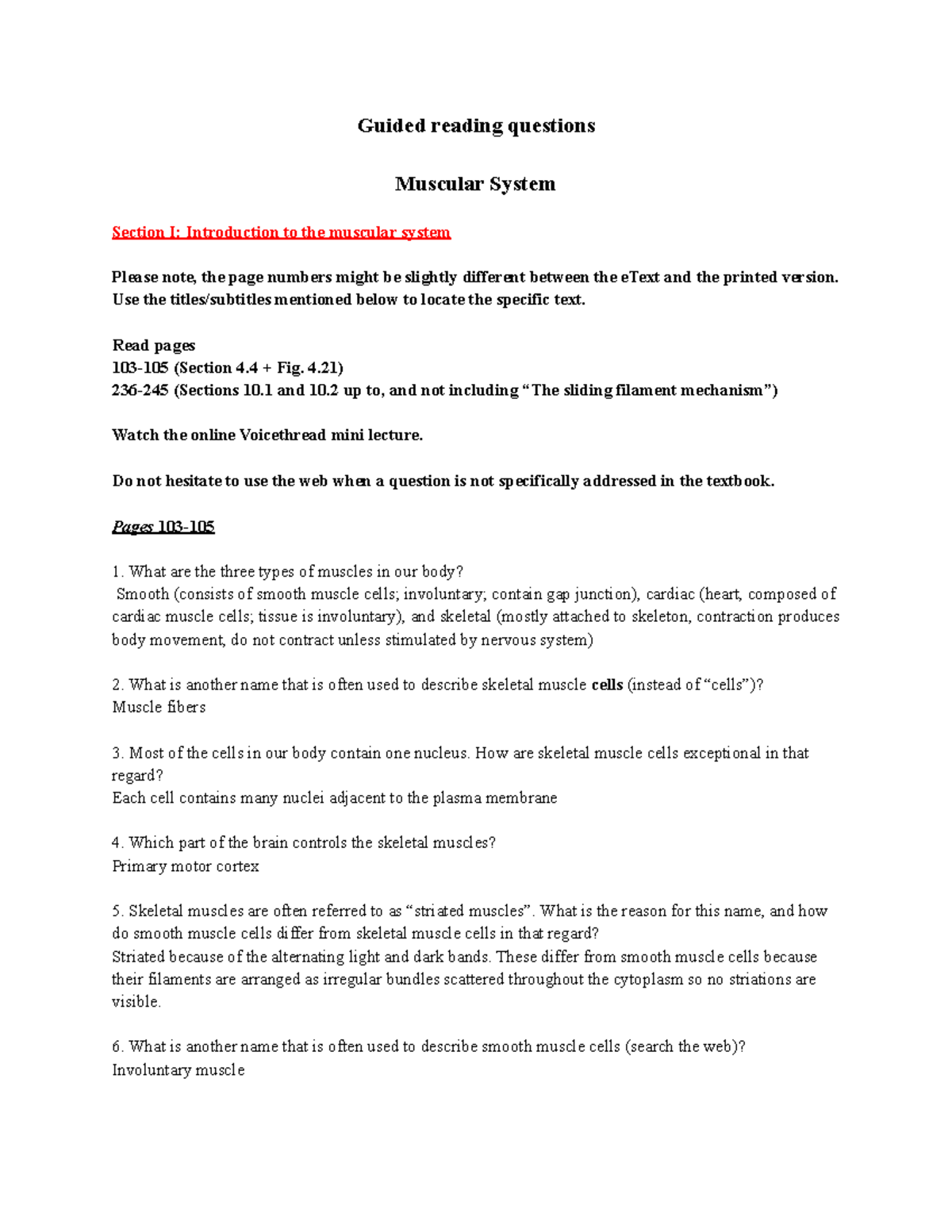 GRQ 9 Part I: Introduction to the muscular system - Guided reading ...