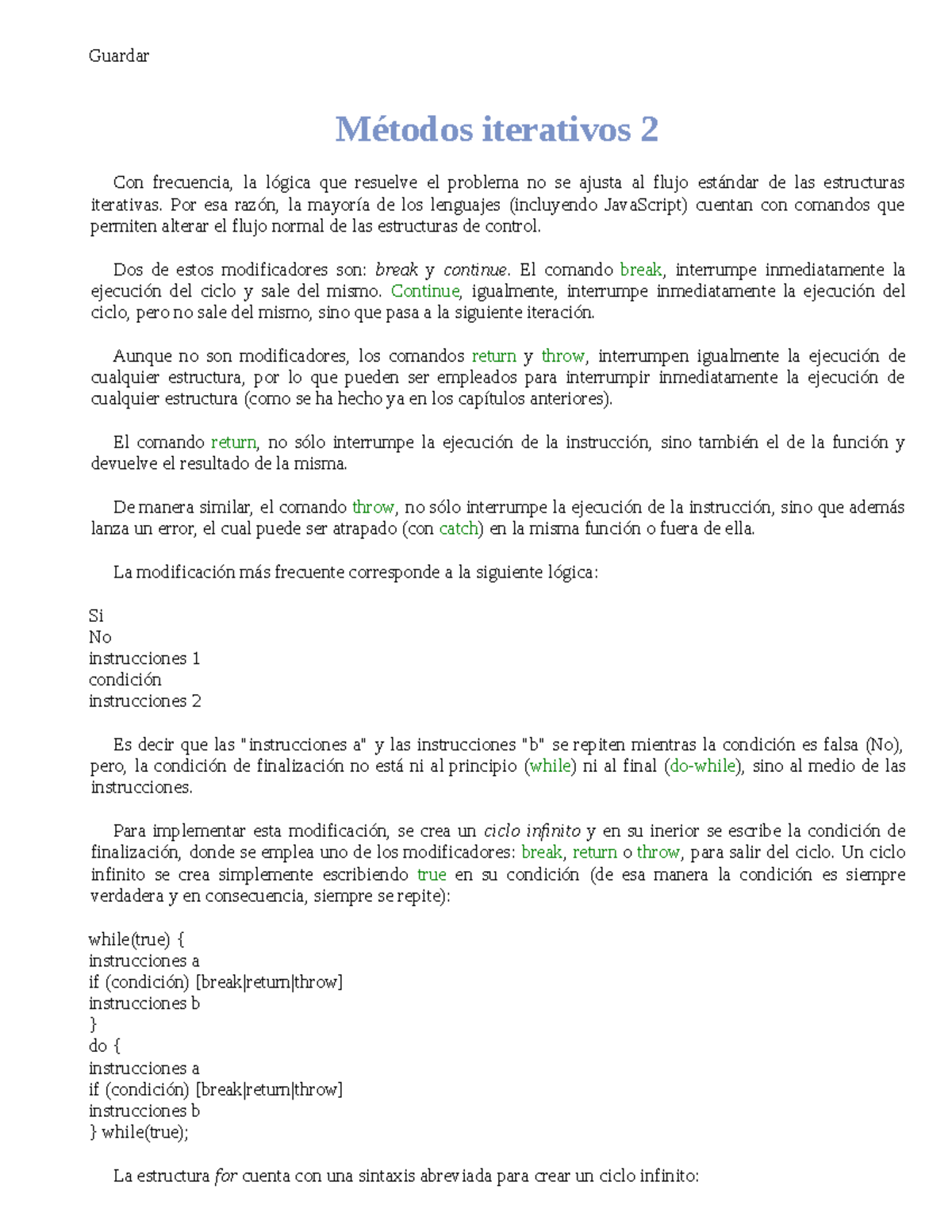111 315 cap tulo 7 - programación intermedia - Guardar Métodos iterativos 2 Con frecuencia, la ...