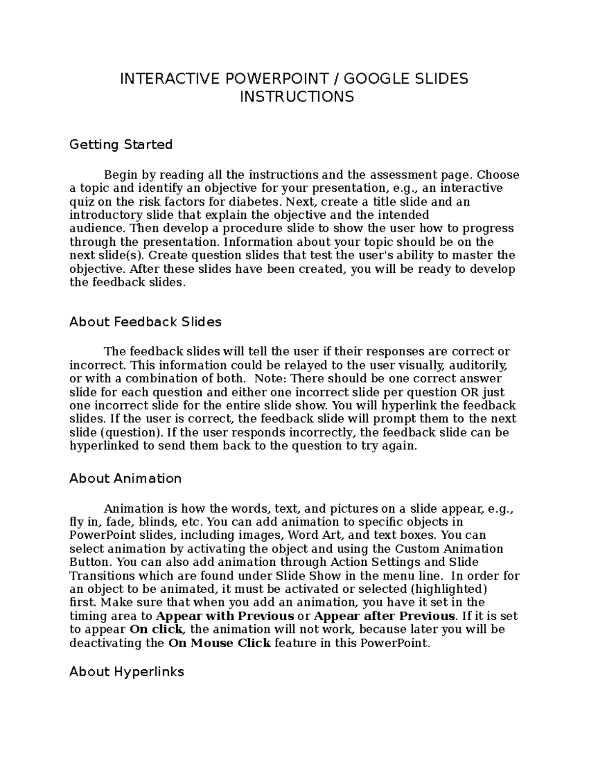 Interactive Powerpoint Instructions - INTERACTIVE POWERPOINT / GOOGLE ...