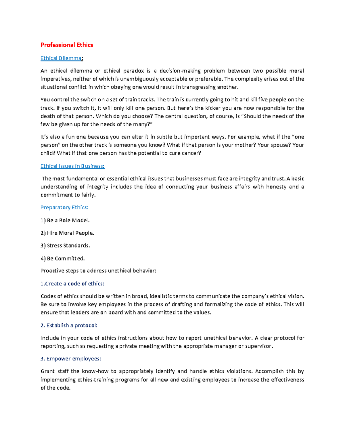 Professional ethics - Professional Ethics Ethical Dilemma: An ethical ...