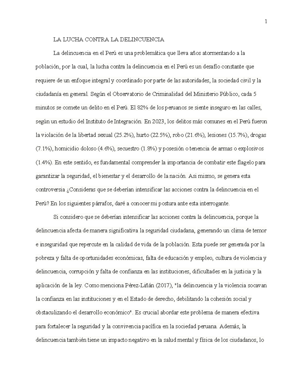 PC1 Ciudadania - LA LUCHA CONTRA LA DELINCUENCIA La delincuencia en el ...