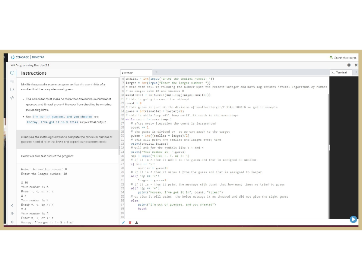 CH3.3 CENGAGE MINDTAP PRACTICE ACTIVITY - CS192 - Studocu