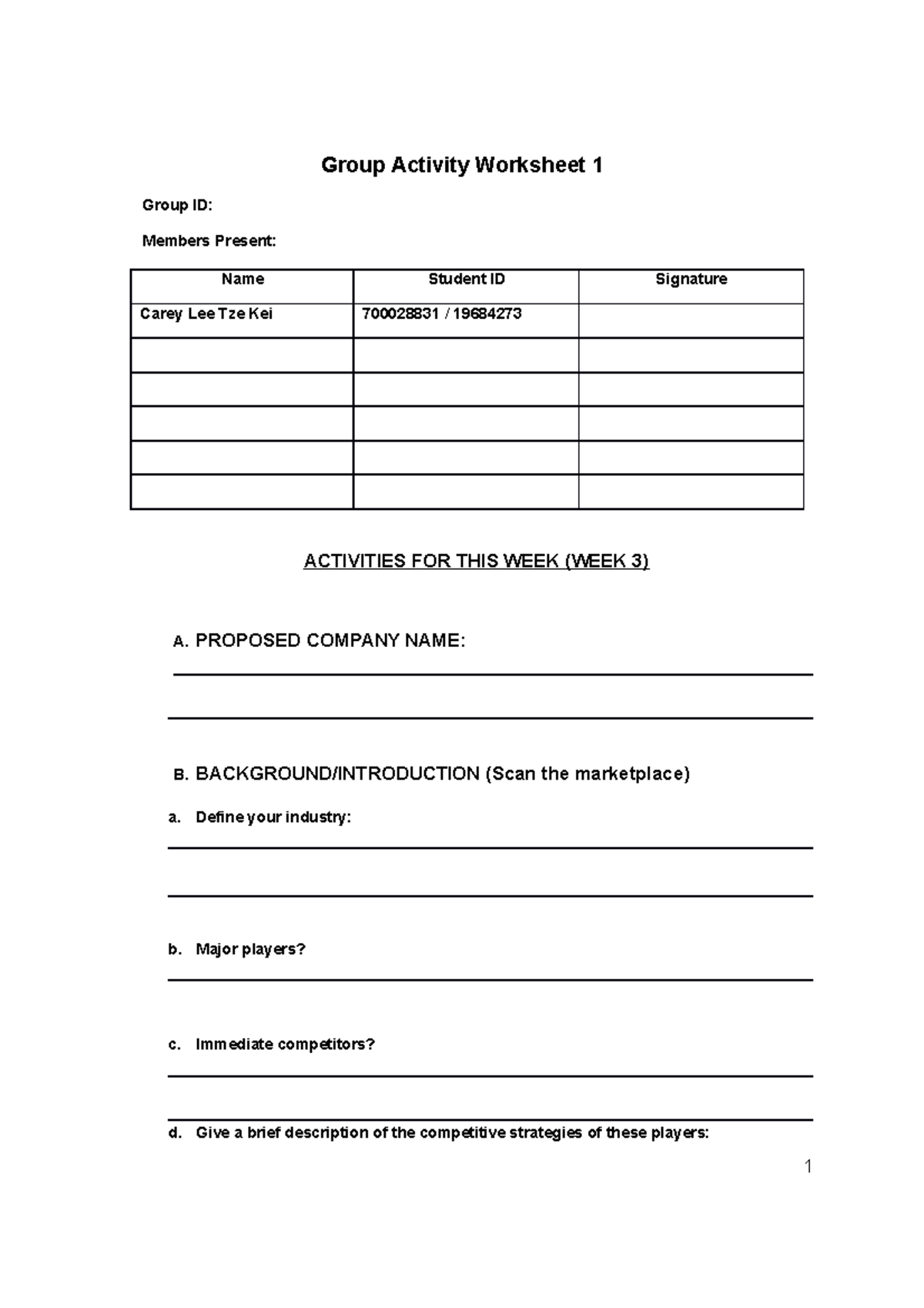 Wk 3Group Activity Worksheet 1 (1) - Group ID: Members Present: Group ...