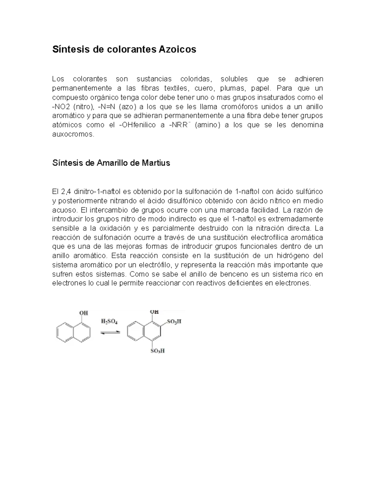 Síntesis de colorantes Azoicos y esteres - Síntesis de colorantes ...