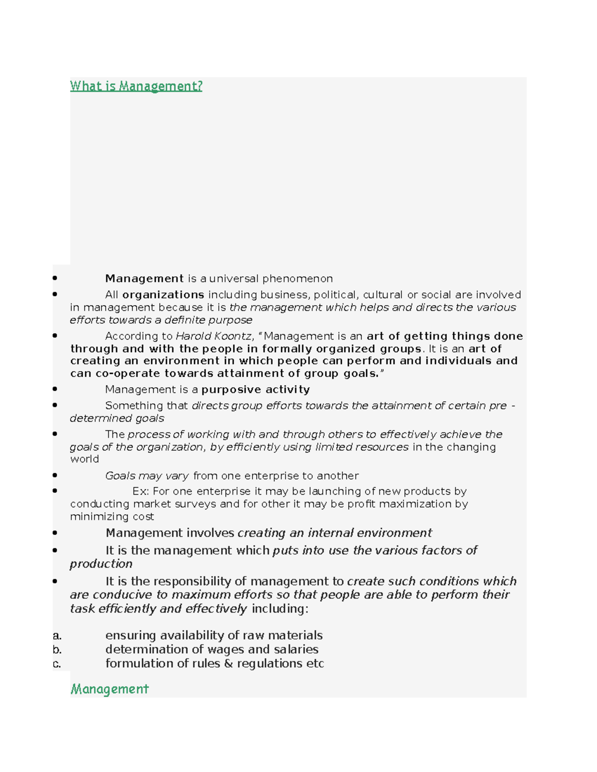 EMGT - Engineering Management Lecture - What is Management? Management ...