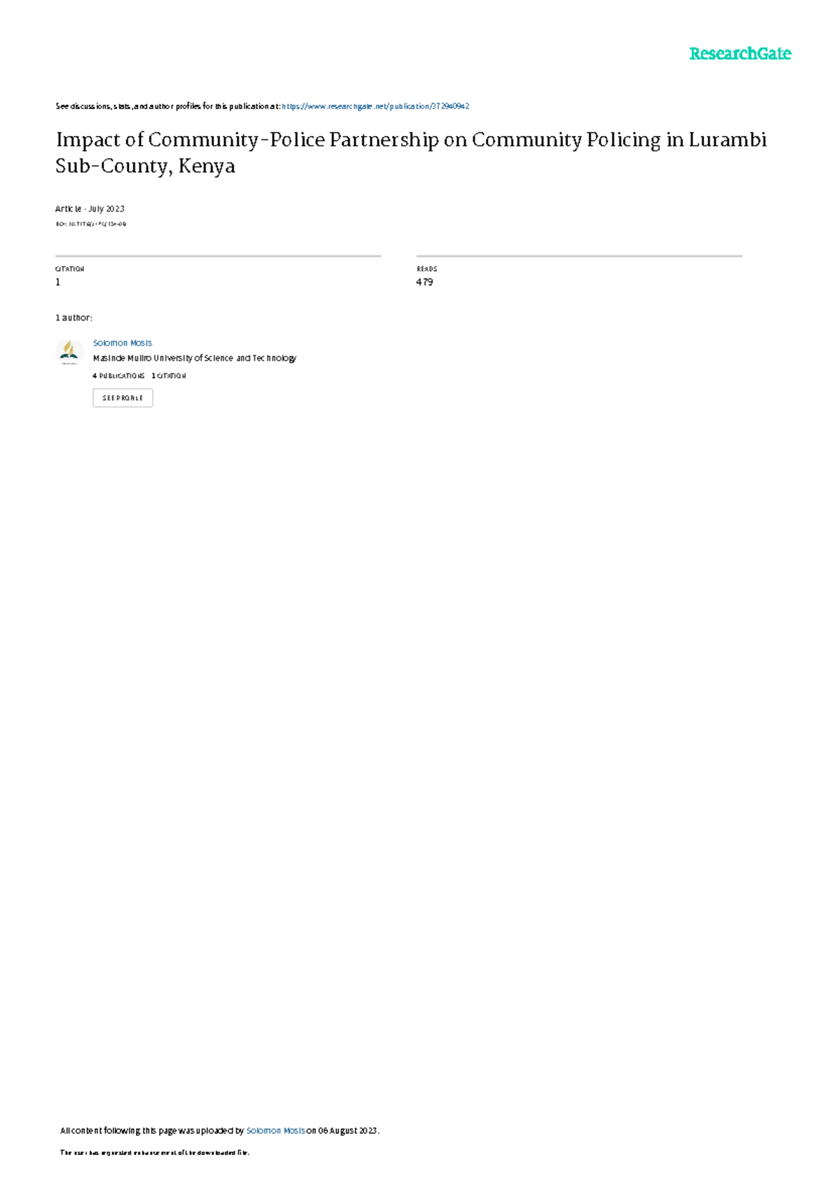 Mosis Publication-Community-Police Partnershipon Community Policing ...