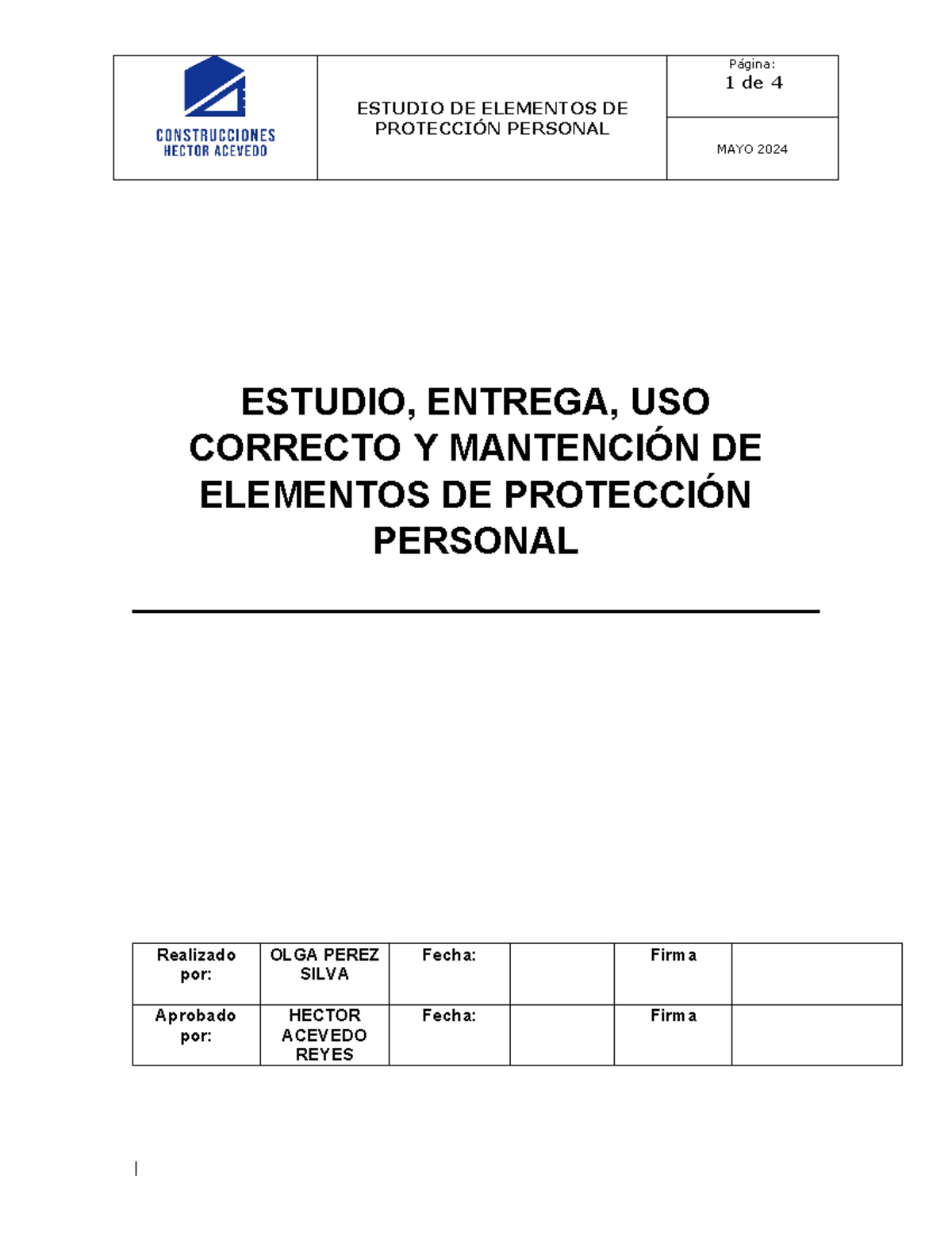 Estudio Necesidades DE EPP - ESTUDIO DE ELEMENTOS DE PROTECCIÓN ...