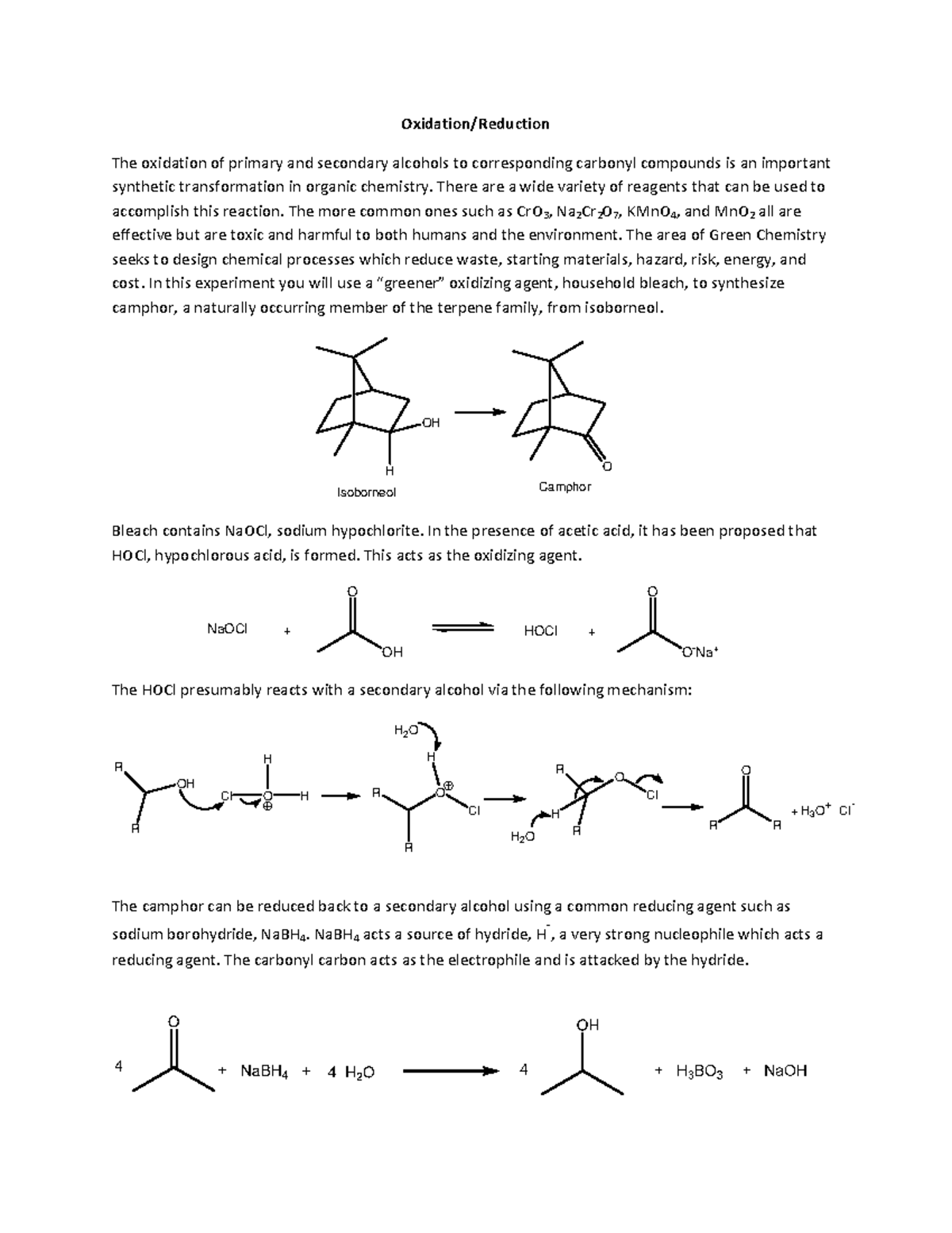 Oxidation Reduction - Oxidation/Reduction The oxidation of primary and ...