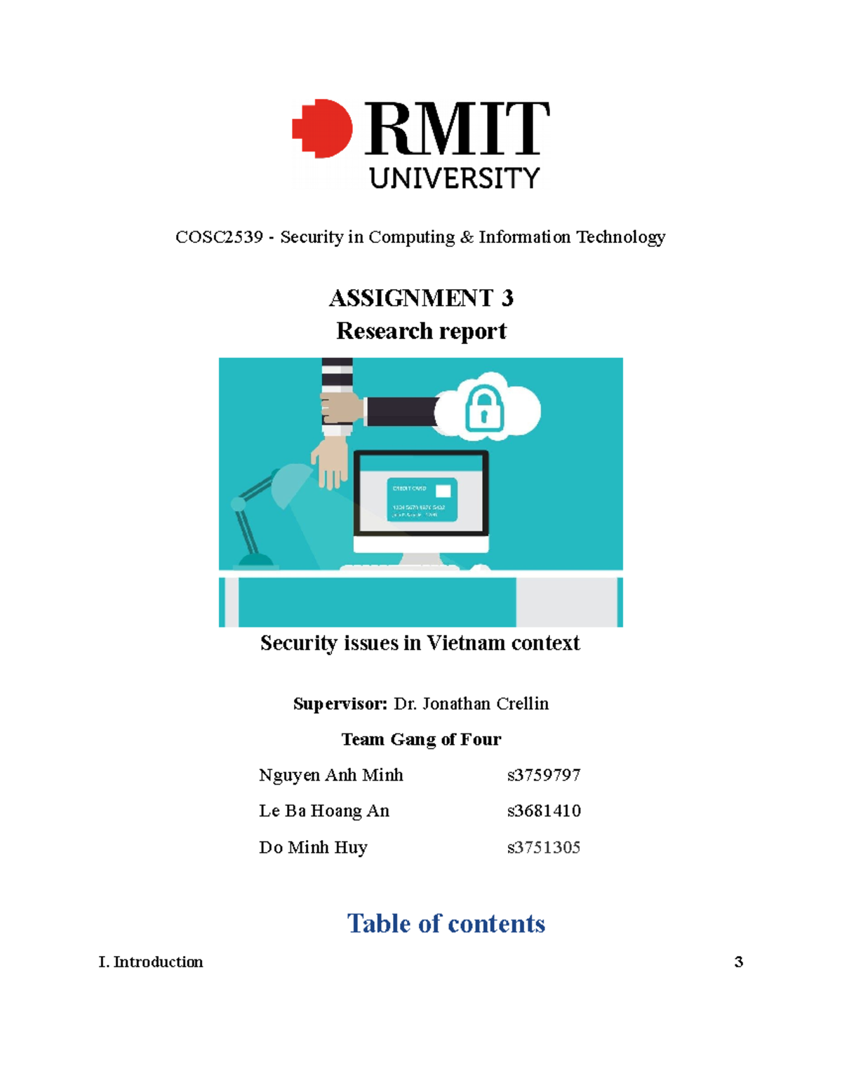 Assignment 3 report Security in Computing and Information Technology - COSC2539 - Security in ...