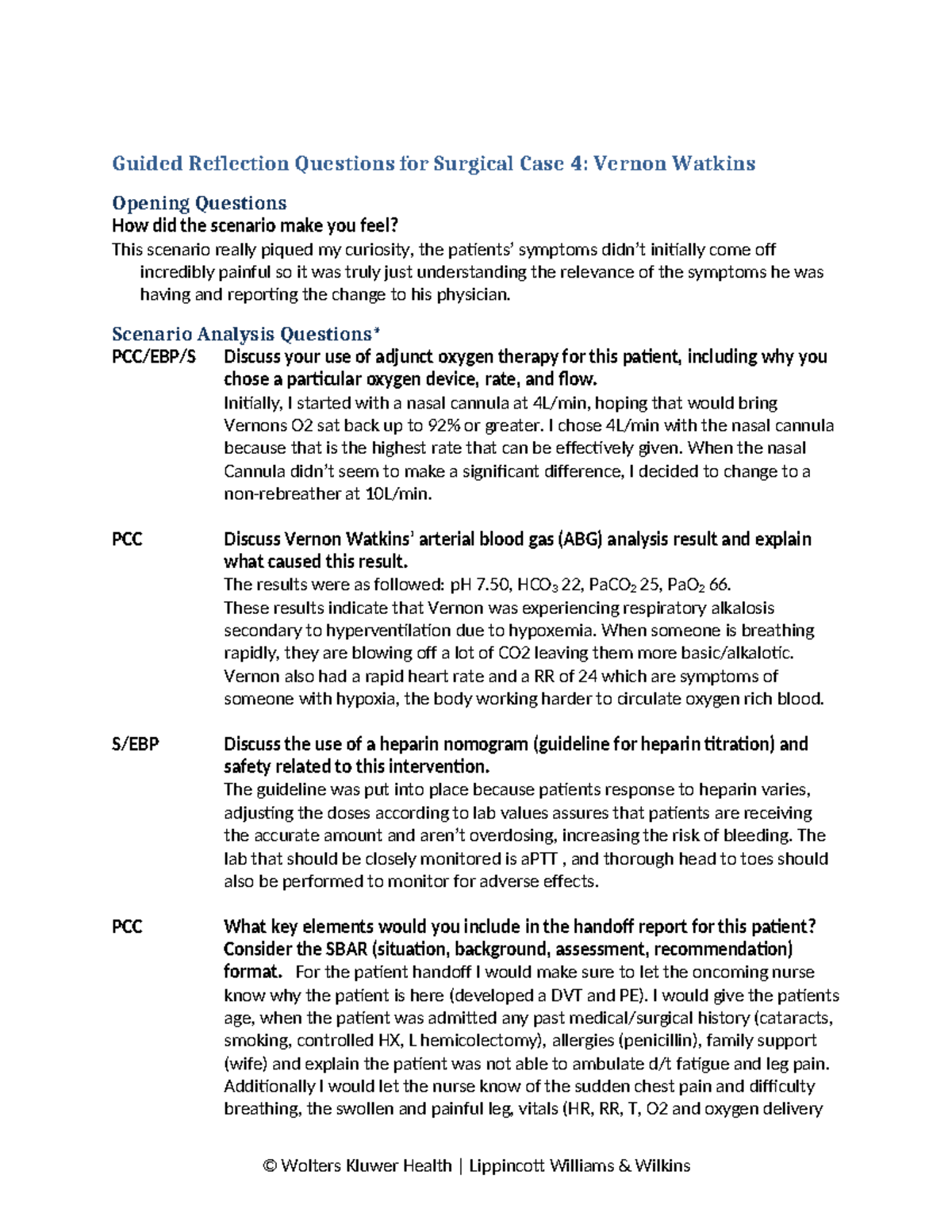 Vernon Watkins Vsim - vsim - Guided Reflection Questions for Surgical ...