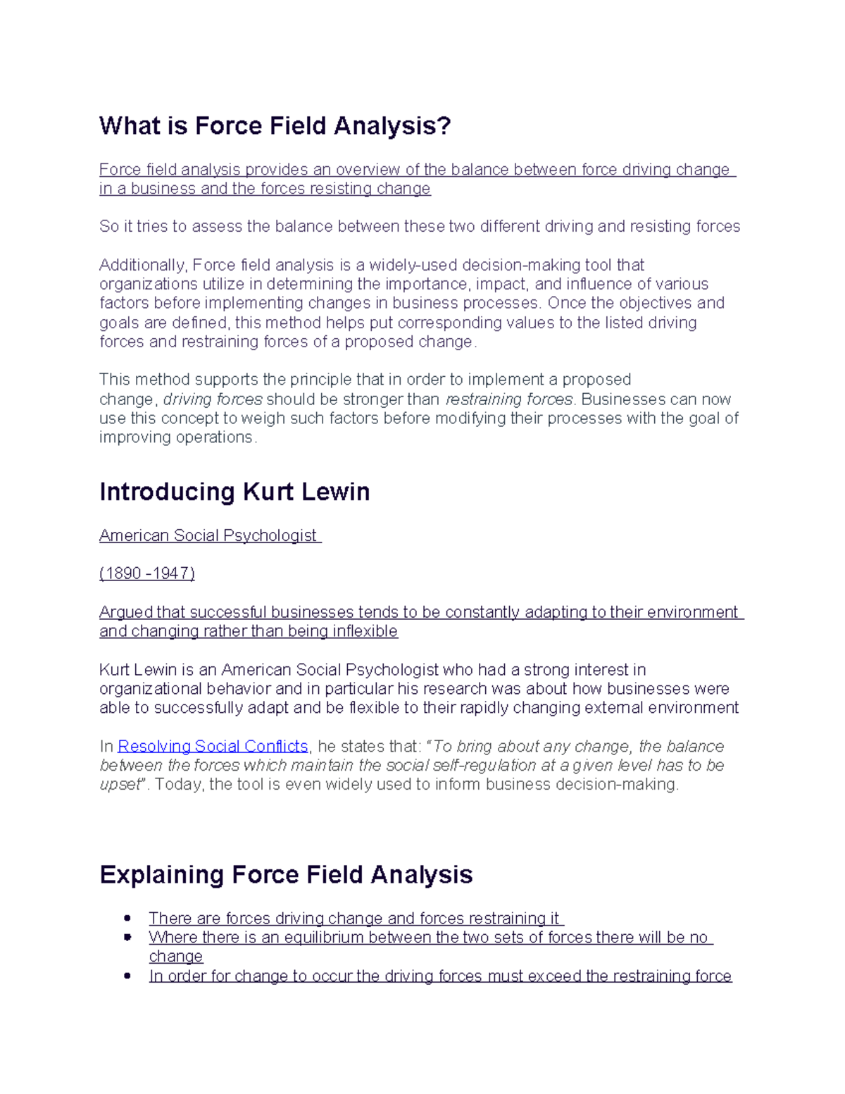 What is Force Field Analysis - What is Force Field Analysis? Force ...