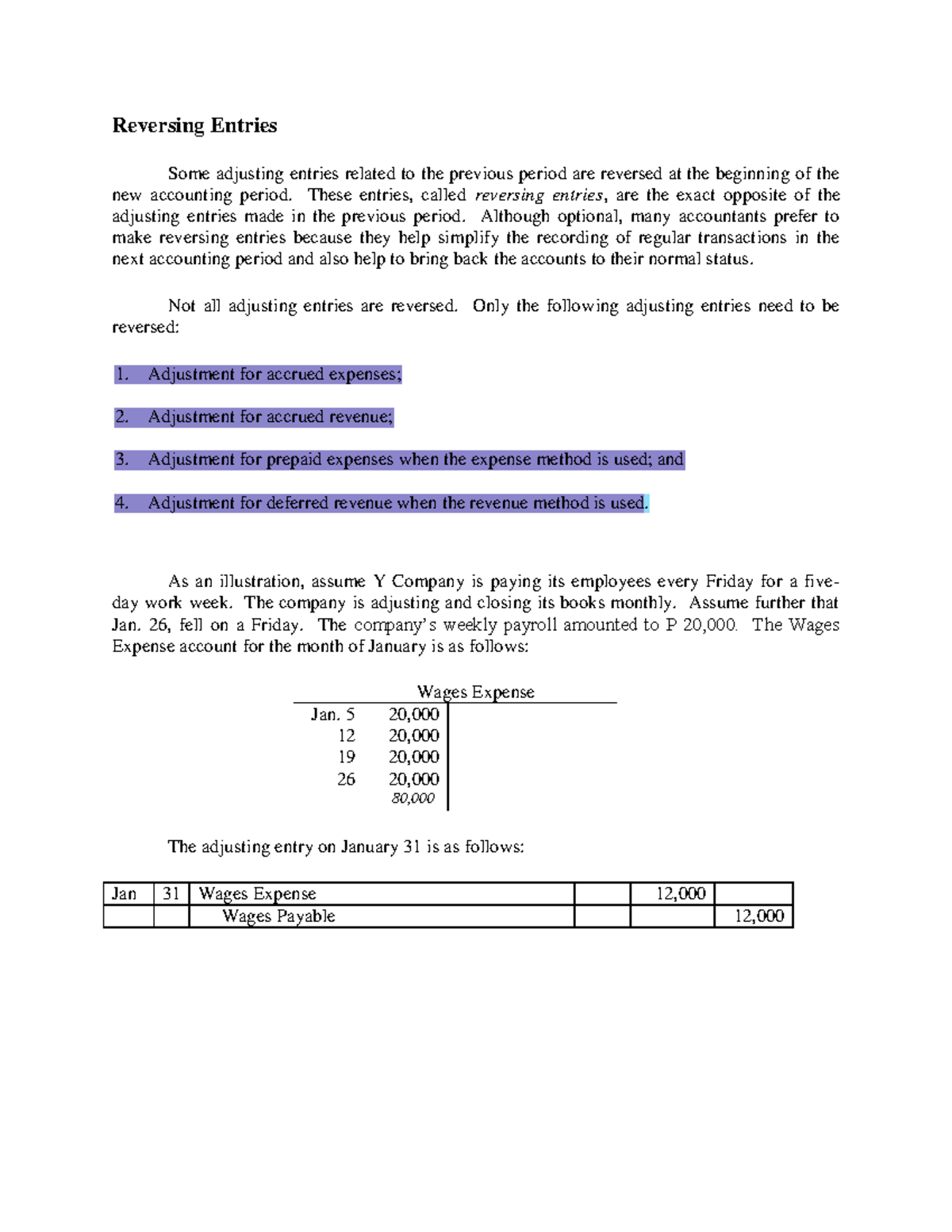 Reversing Entries - study materials - Reversing Entries Some adjusting ...