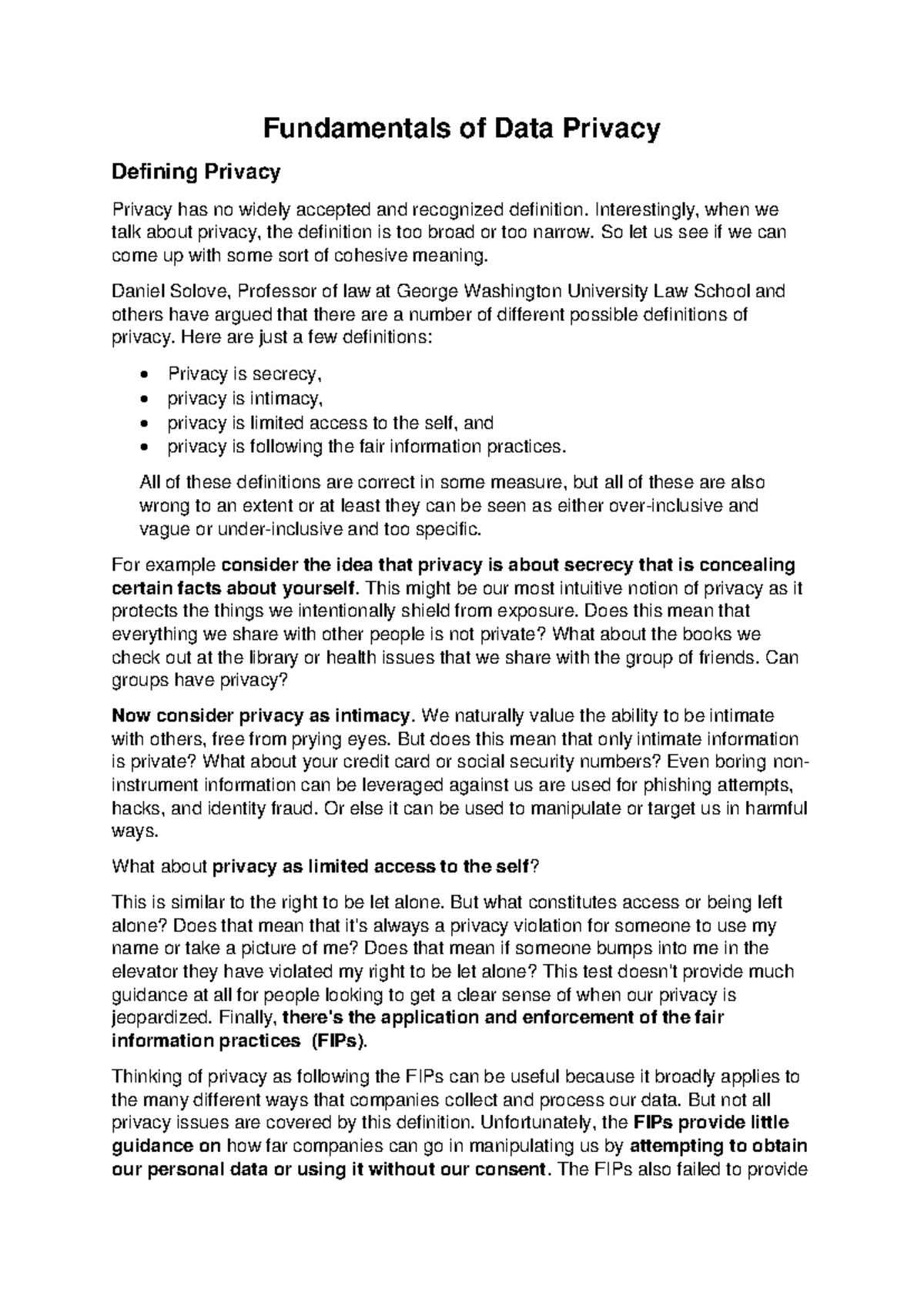 Fundamentals of Data Privacy(Notes) - Fundamentals of Data Privacy ...