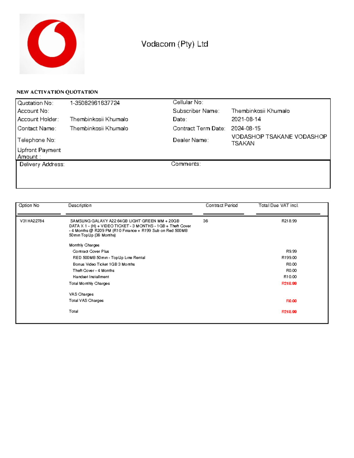 Invoice Quote 1-CFOW1J9YH 1-35082961637724 - MAT2611 - Unisa - Studocu