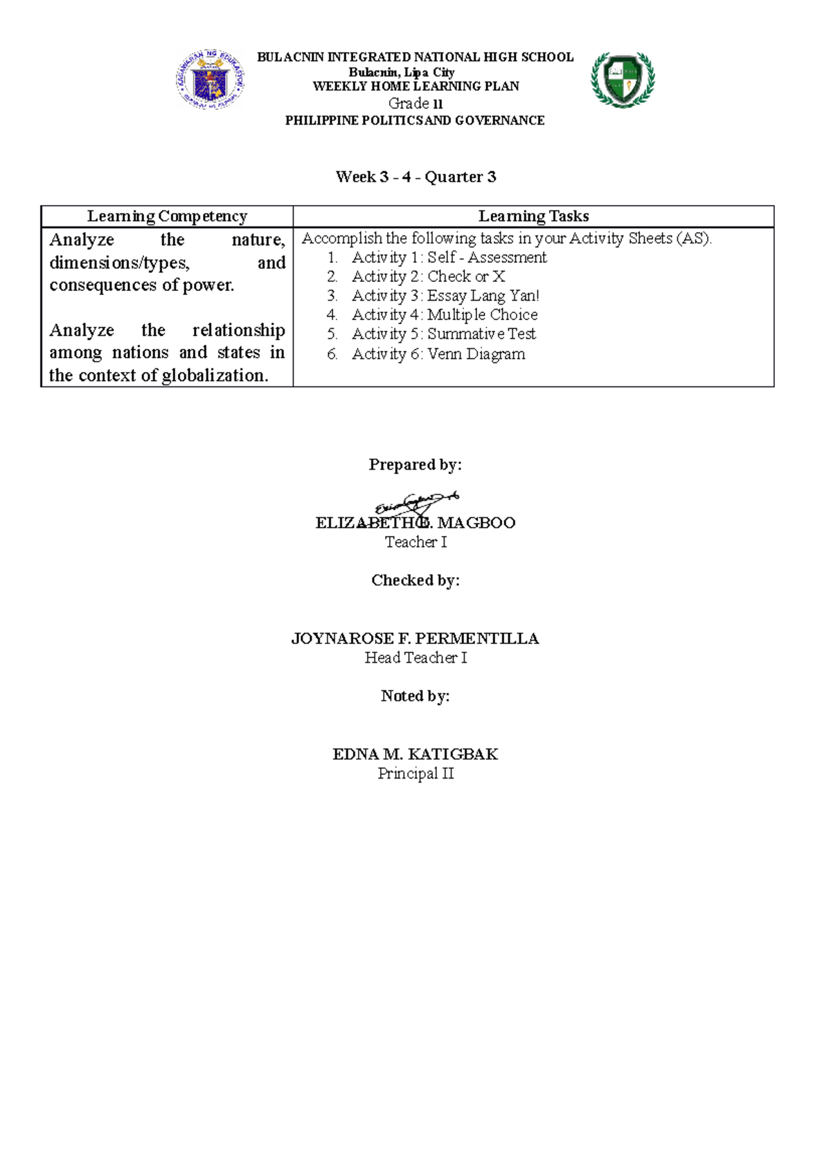 Poligov-WHLP- Q3 Wk-3-4 - BULACNIN INTEGRATED NATIONAL HIGH SCHOOL ...