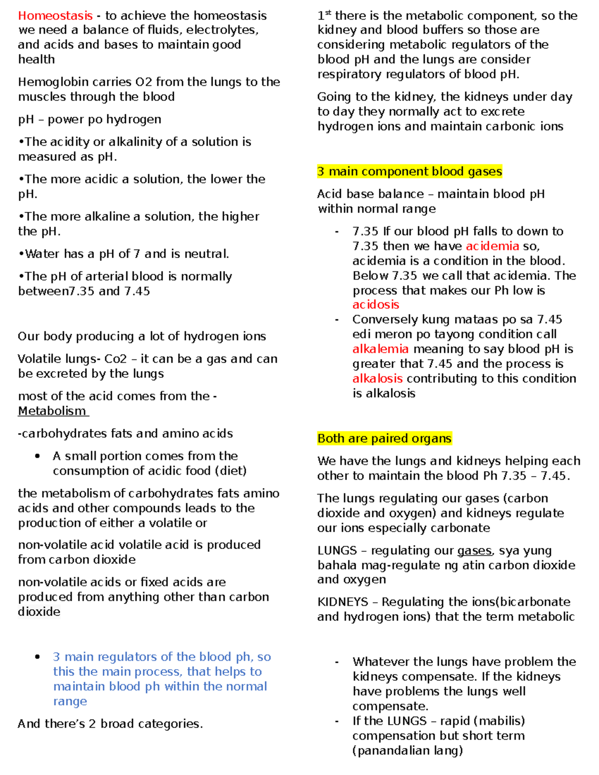 biology Homeostasis handouts - Homeostasis - to achieve the homeostasis ...