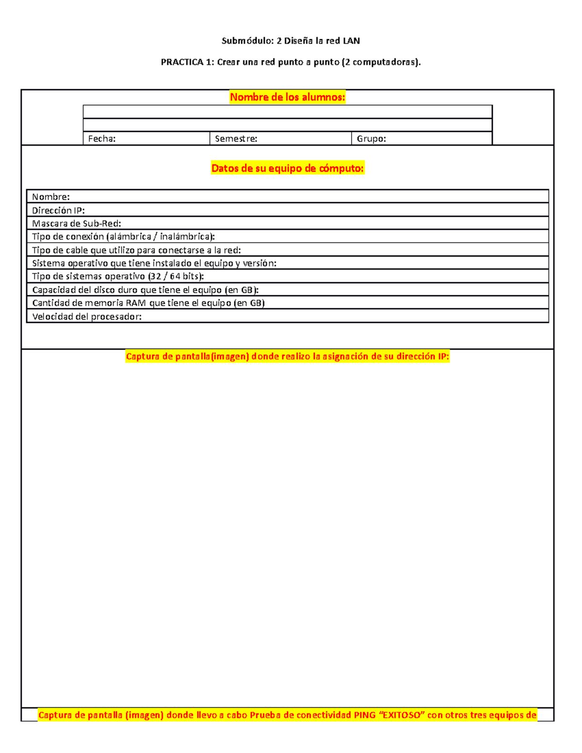 P 1 Diseña - Es un formato de practica. - Submódulo: 2 Diseña la red ...