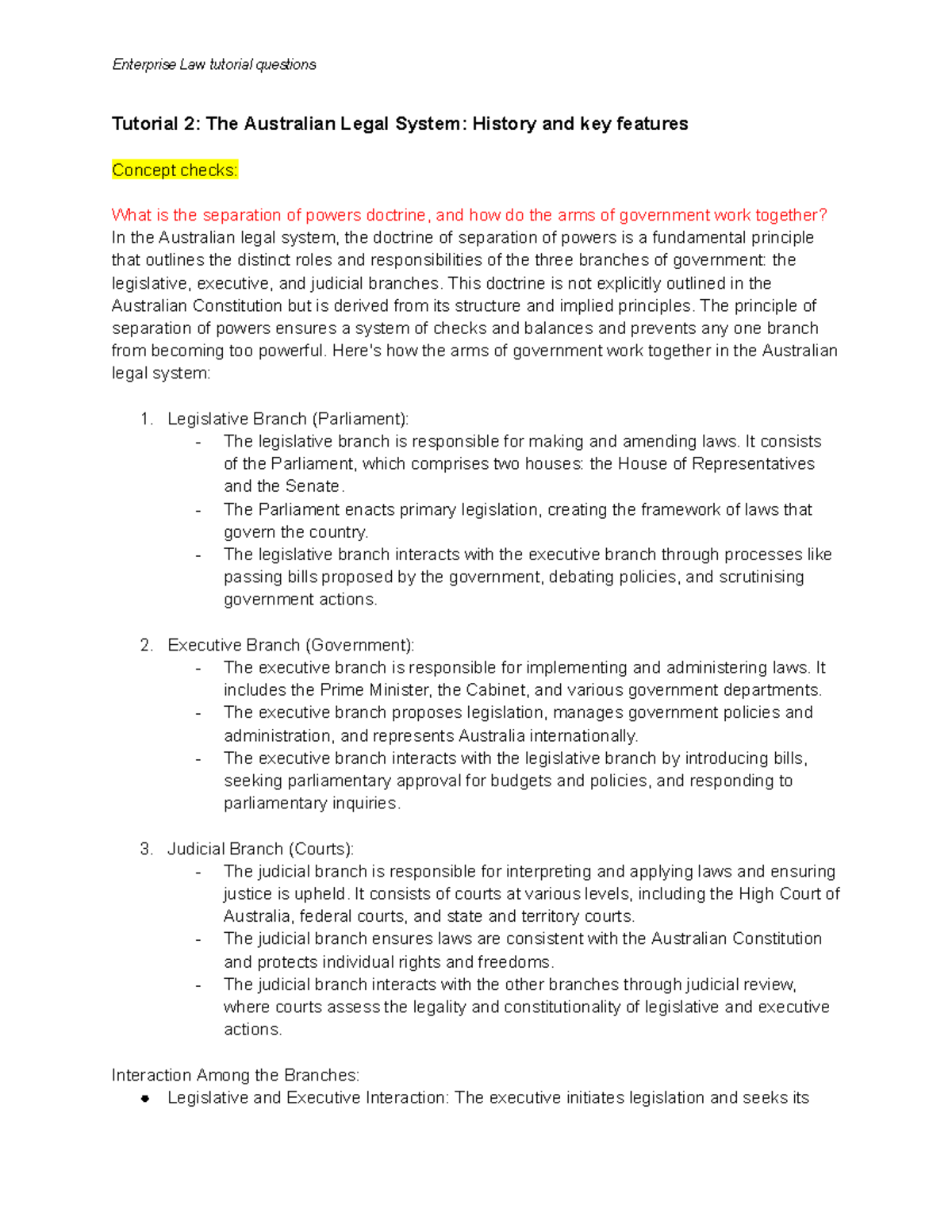 Enterprise law questions - 200909 - UWS - Studocu