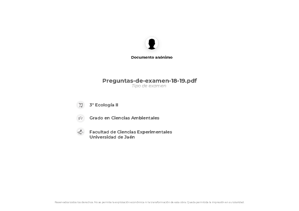 Ecología examen - Warning: TT: undefined function: 32 Preguntas-de-examen-18-19 Tipo de examen ...