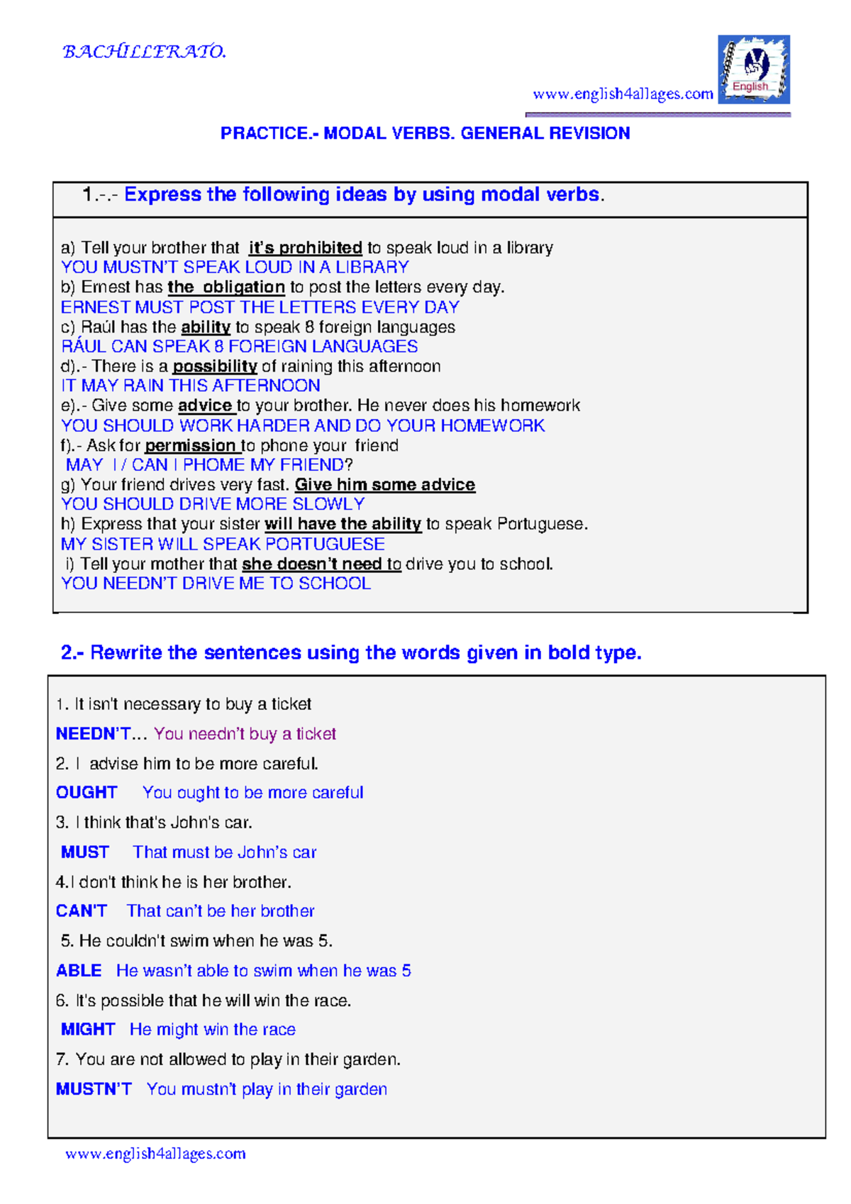 206161010 Modal Verbs Practice Respuestas pdf - BACHILLERATO ...