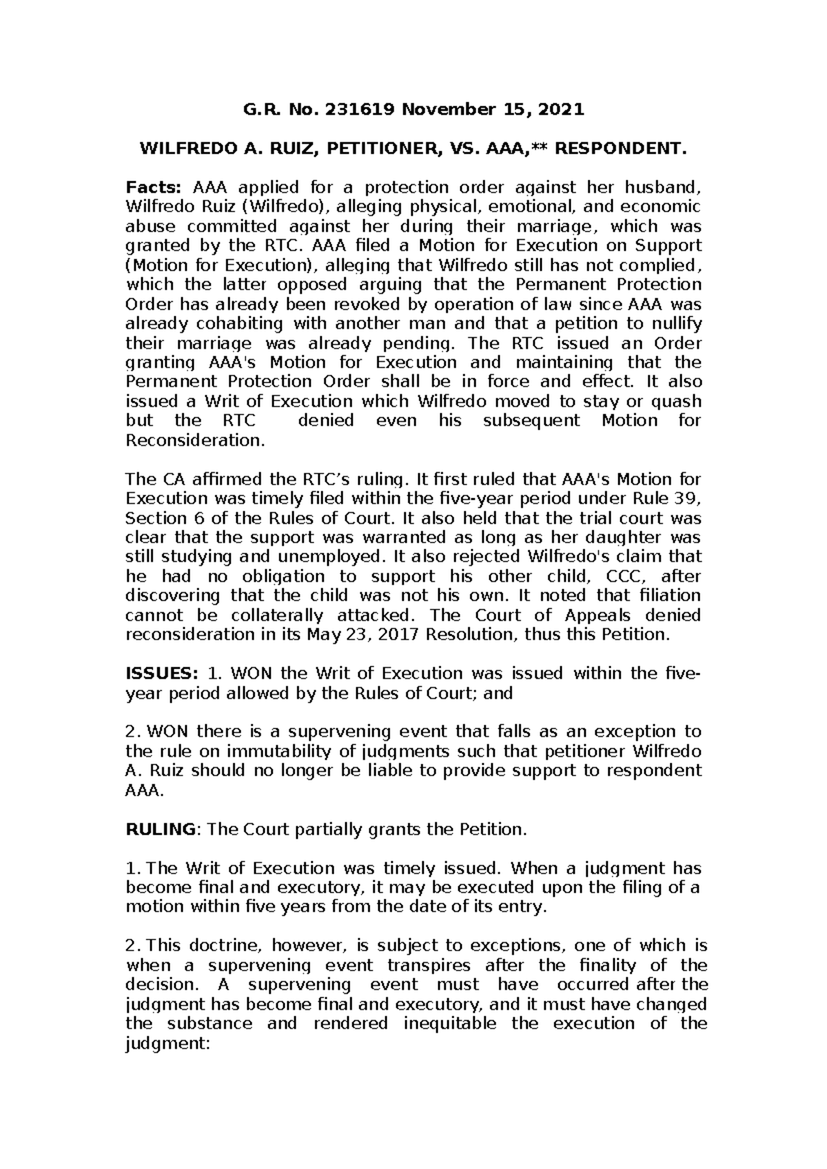 Rule 39 Section 1-4 - Summary Civil Code of the Philippines Annotated ...