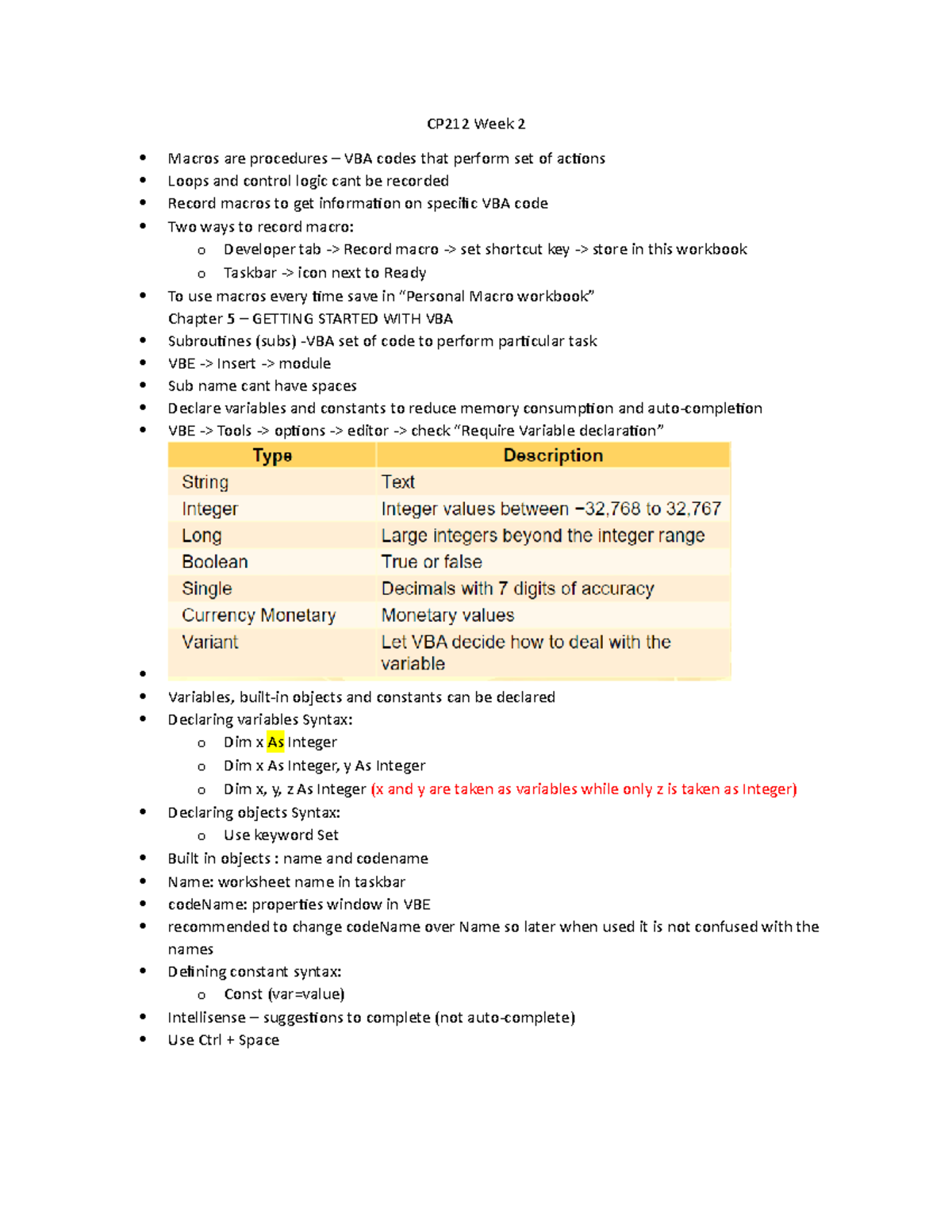 CP212 week 2 - Lecture notes for week 2 - CP212 Week 2 Macros are ...