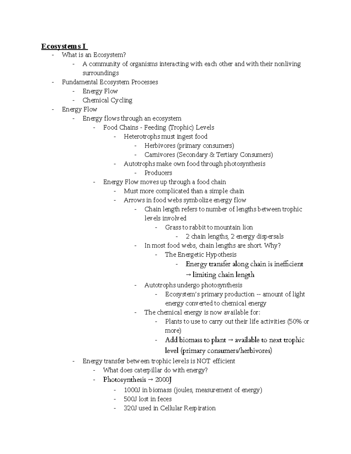 Module 22 Notes Ecosystems Ecosystems I What Is An Ecosystem A
