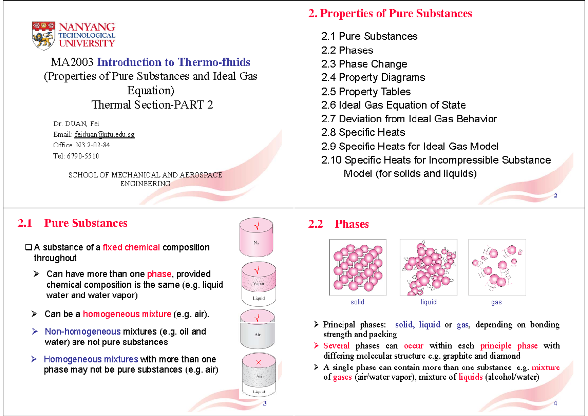 MA2003-Part2-4slides - MA Introduction to ThermoIntroduction to Thermo-fluidsfluids (Properties ...