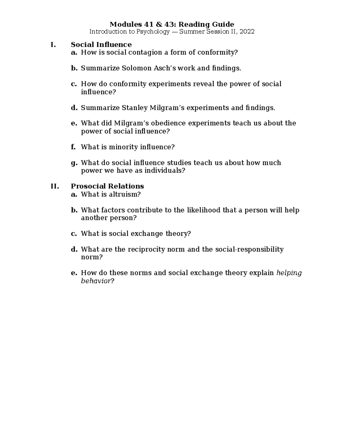 RG Social-2 Post - reading questions - Modules 41 & 43: Reading Guide ...