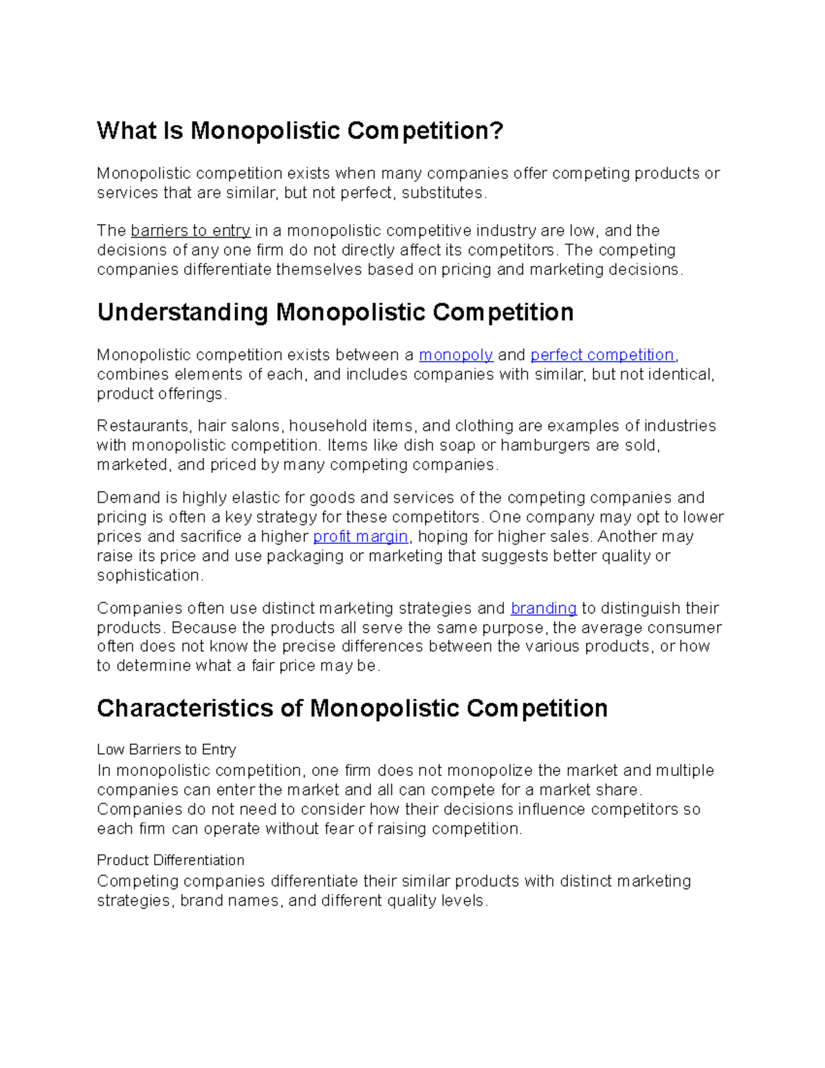 Monopolistic Competition - What Is Monopolistic Competition ...