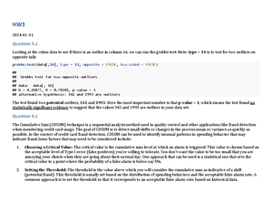 HW2-Submission - HW 2024 - 01 - 24 Question 3. Part A For this part we want to perform - Studocu