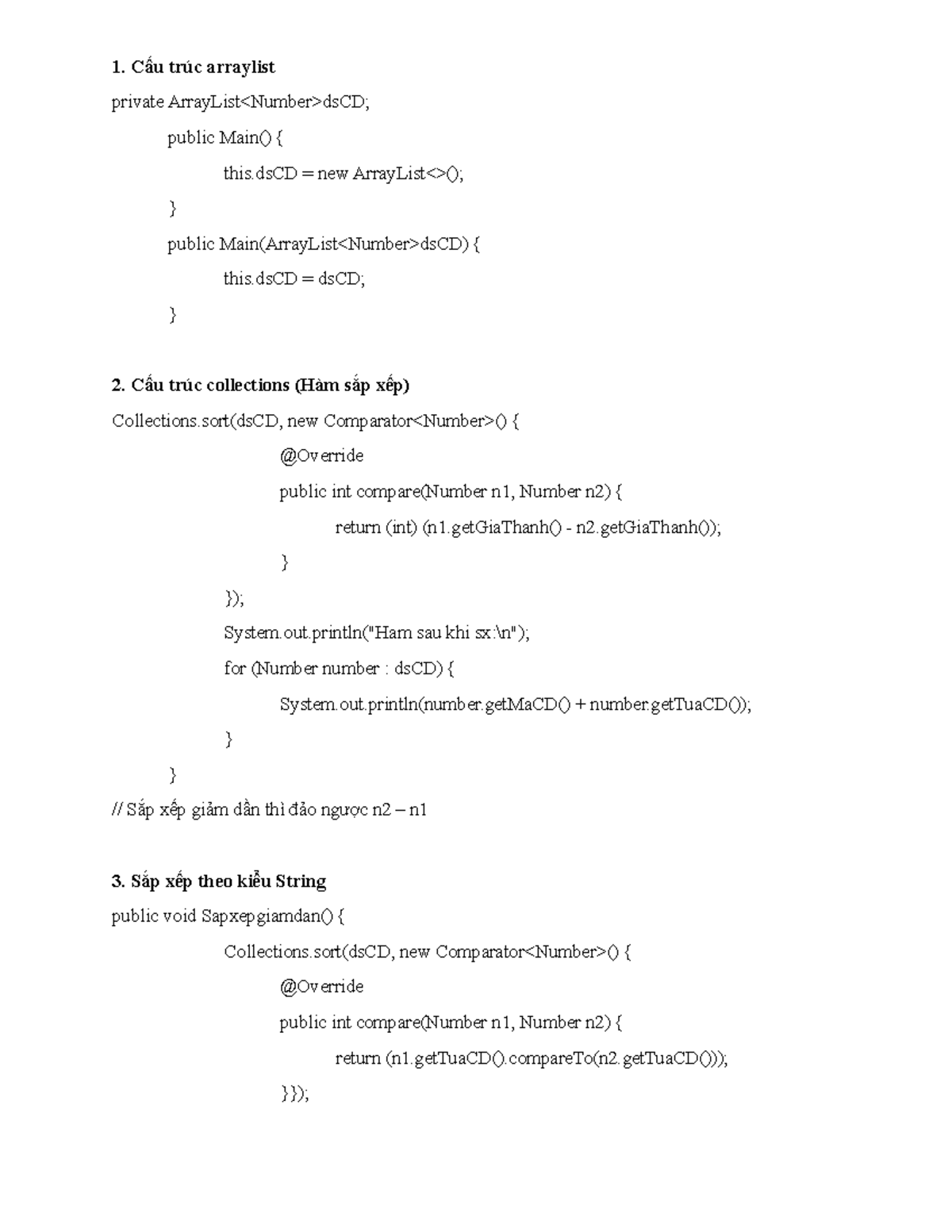 04. TÀI LIỆU OOP - Cấu trúc arraylist private ArrayList dsCD; public Main() { this = - Studocu