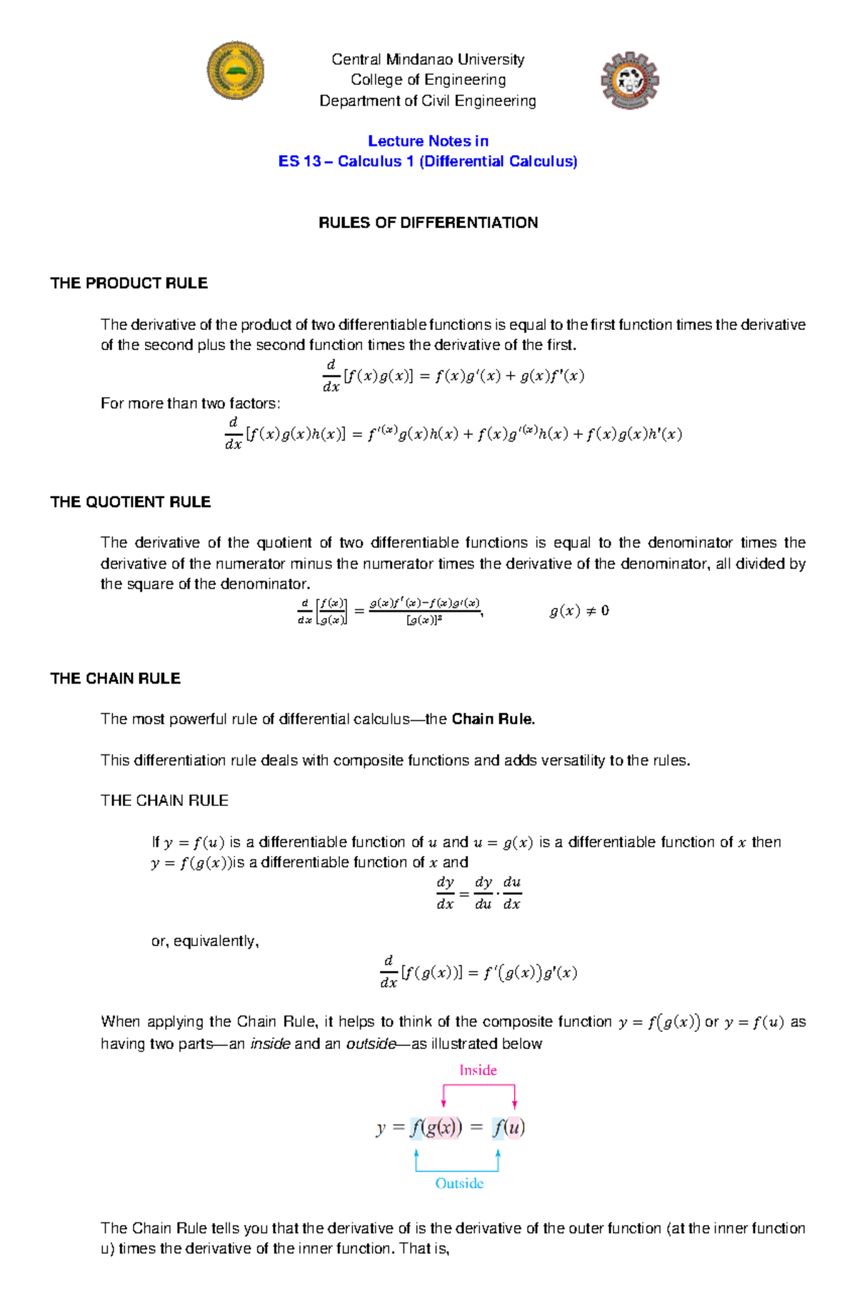 Calc 55 - calcuus - Central Mindanao University College of Engineering ...
