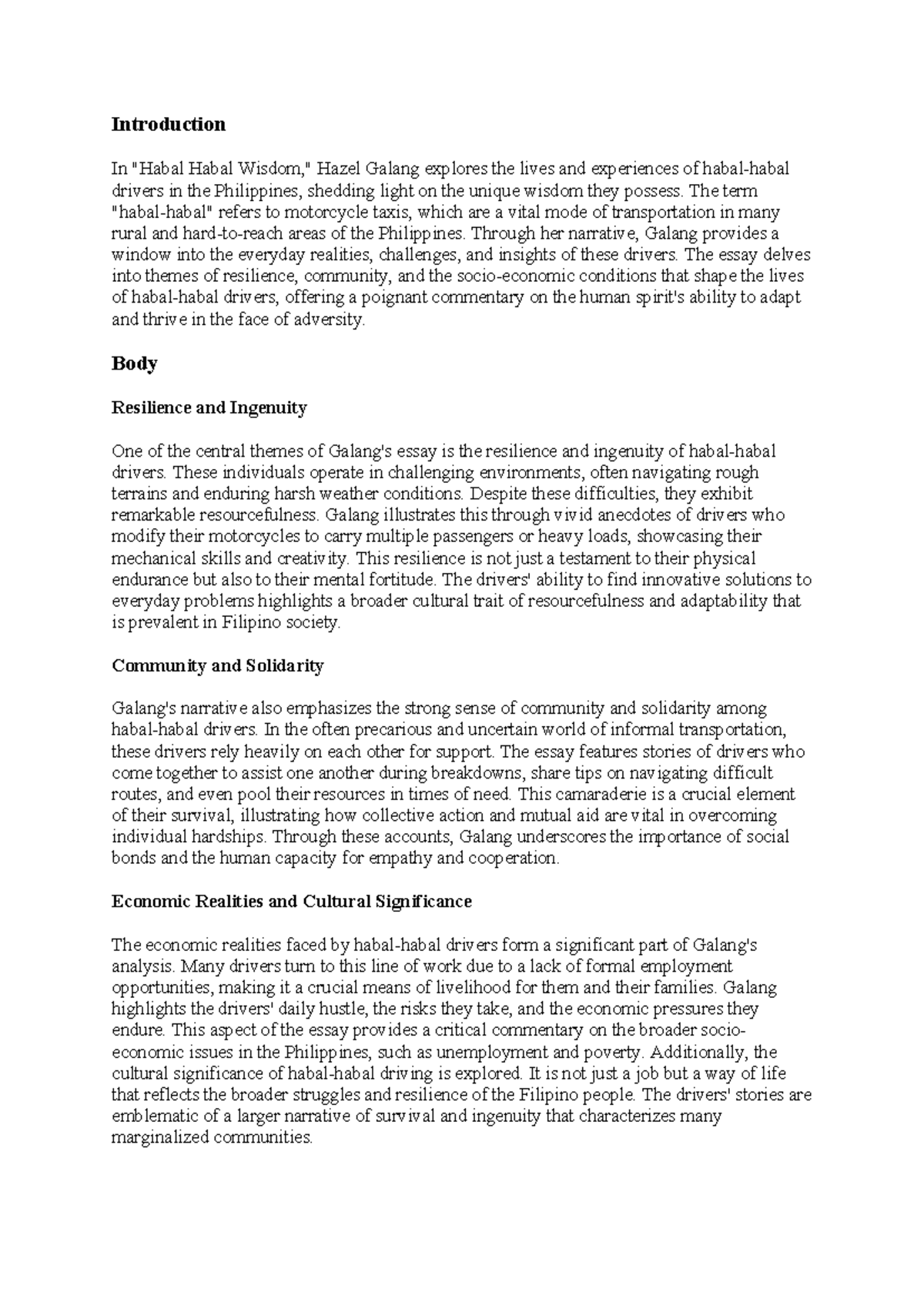 Habal - sgsdfgasgsa - Introduction In "Habal Habal Wisdom," Hazel ...