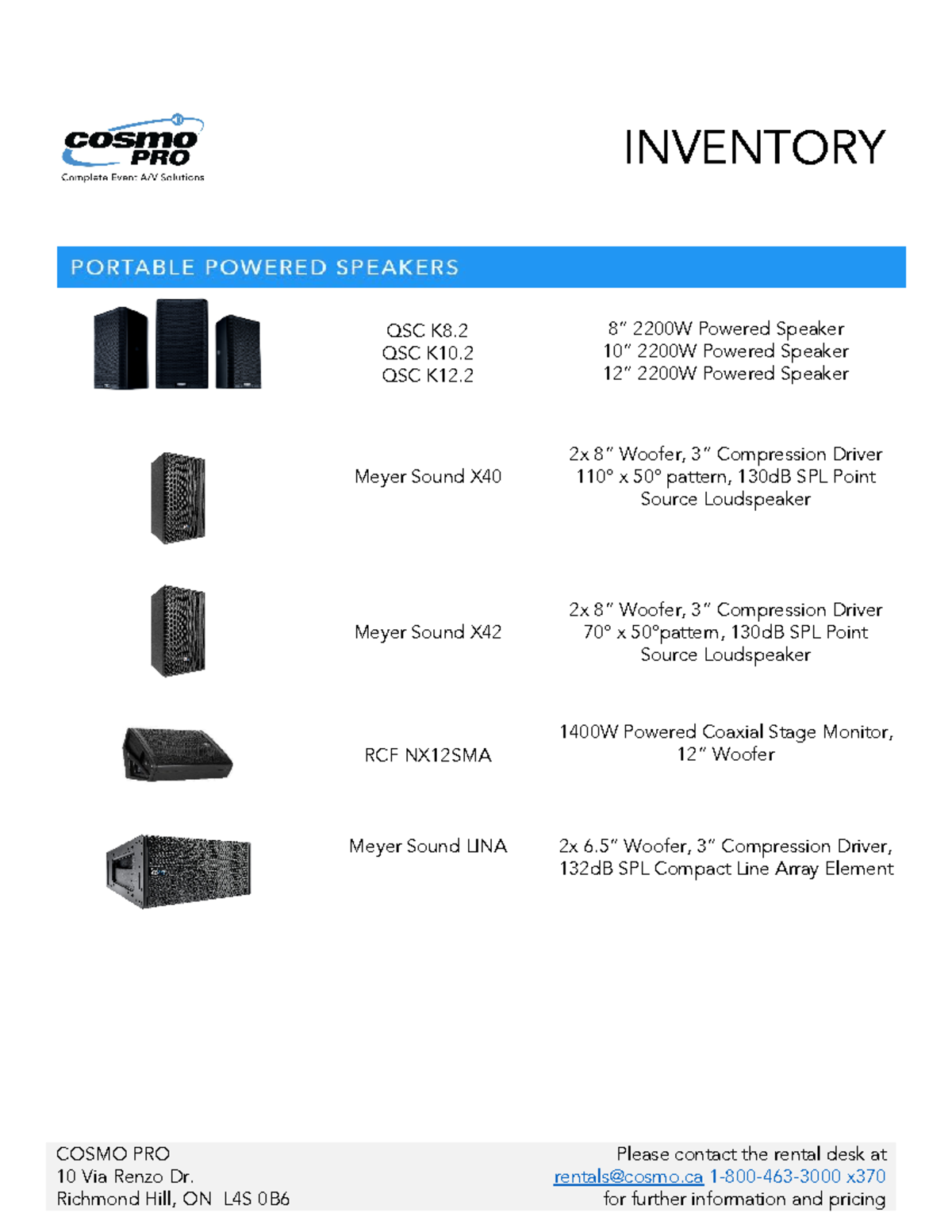Inventory of Audio Equipment for Rental - Studocu
