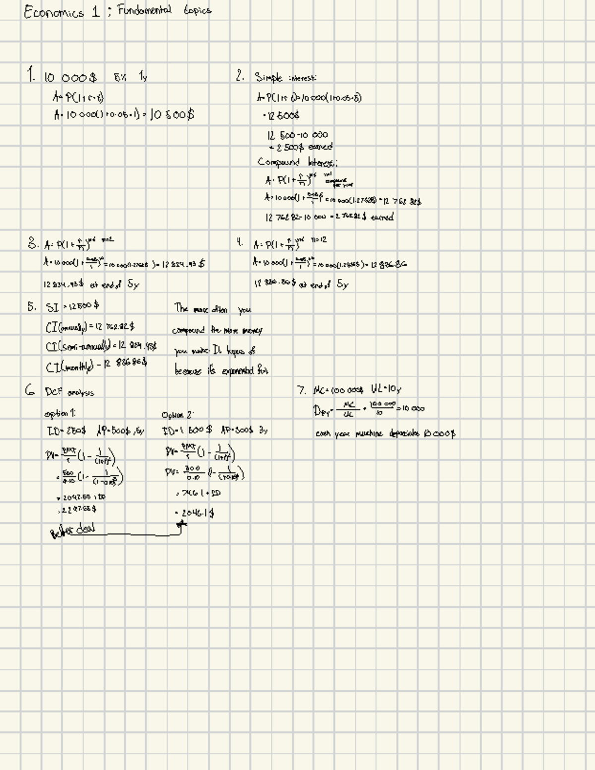Econ Assignment 1 - Economics 1 ; Fundamental topics 1. 10 000 $ 5 % My ...