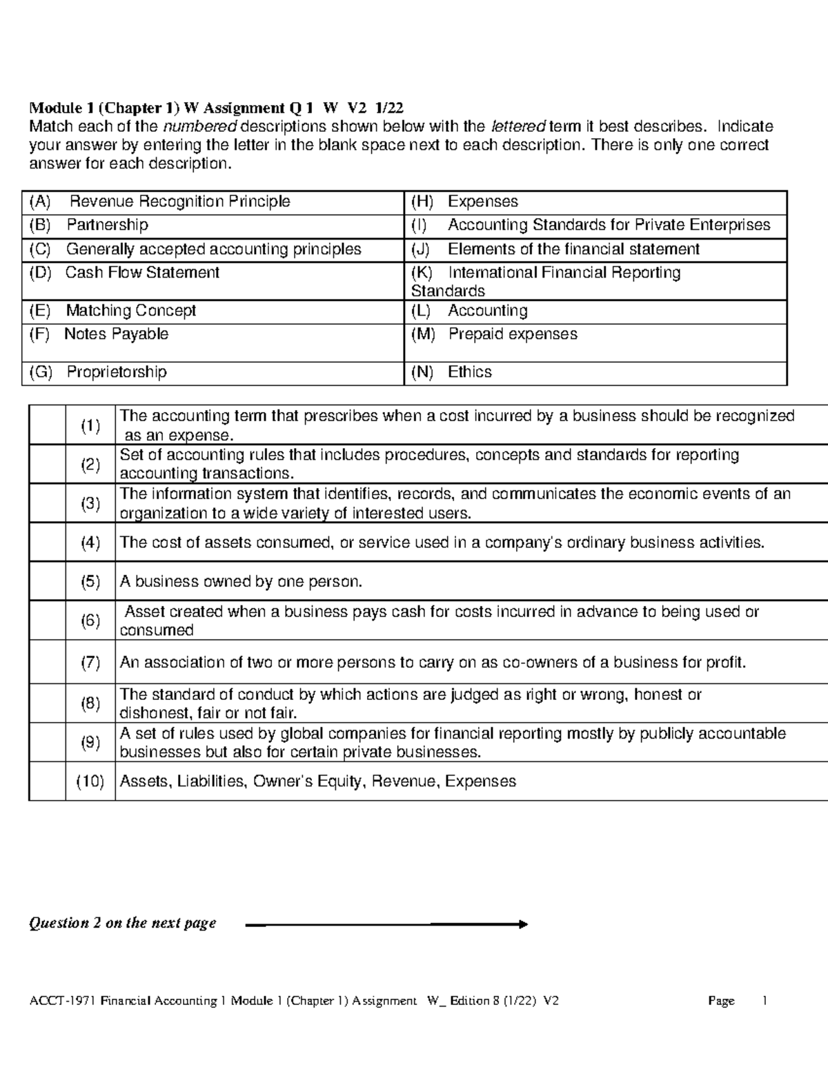 ACCT-1971 Mod 1 Assigt V2 1 22 - Module 1 (Chapter 1) W Assignment Q 1 ...