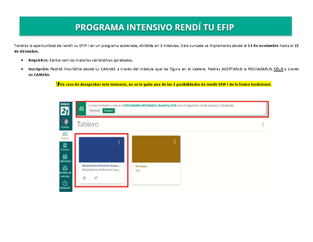 EFIP Intensivo - Tendrás la oportunidad de rendir su EFIP I en un ...