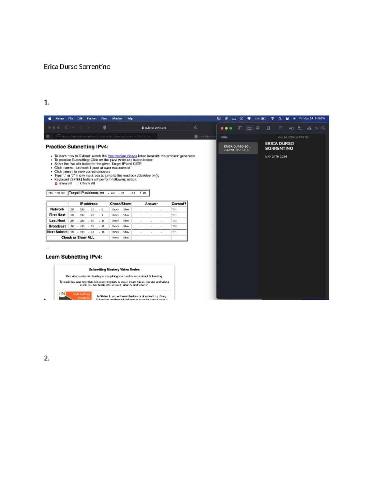 3-3 Activity- Subnetting Practice nnhhijijijjioouhuoououn - Erica Durso ...