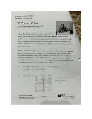 Secondary Math 3 Module 3 3.9 task and RSG - MATH 126 - Studocu