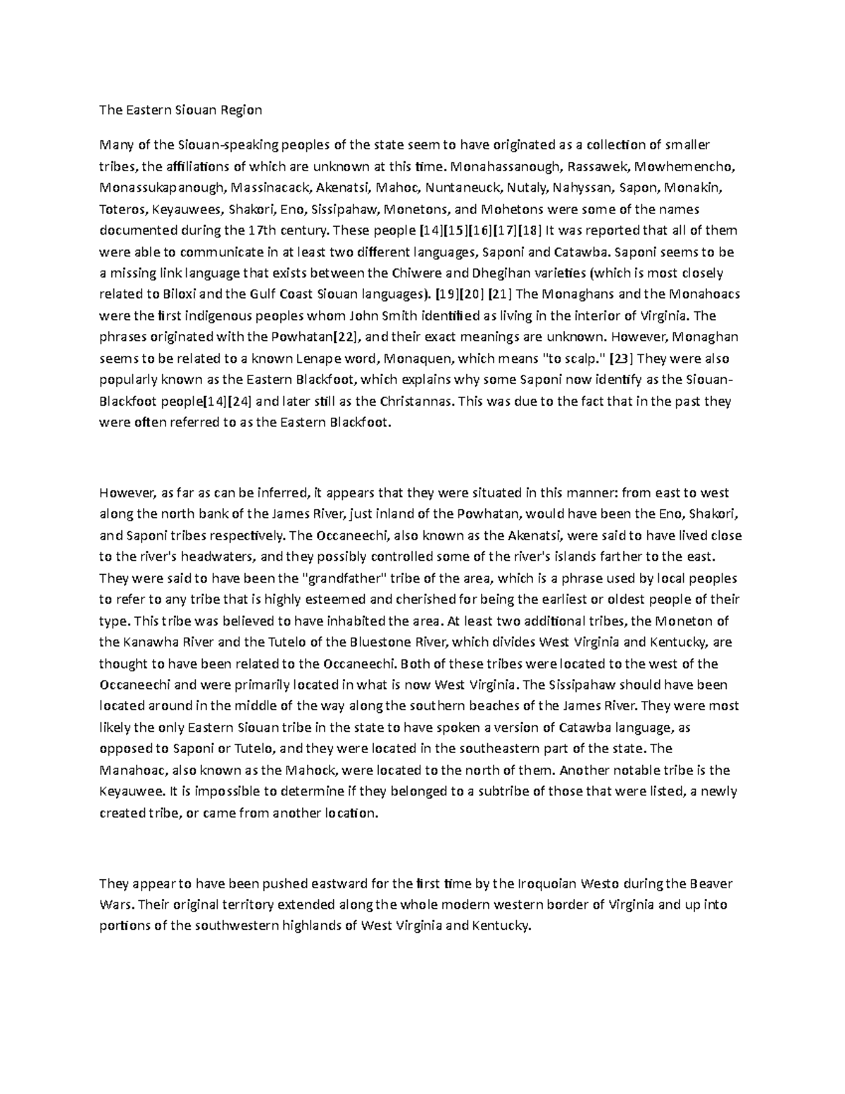 Aa3 - khkh - The Eastern Siouan Region Many of the Siouan-speaking ...