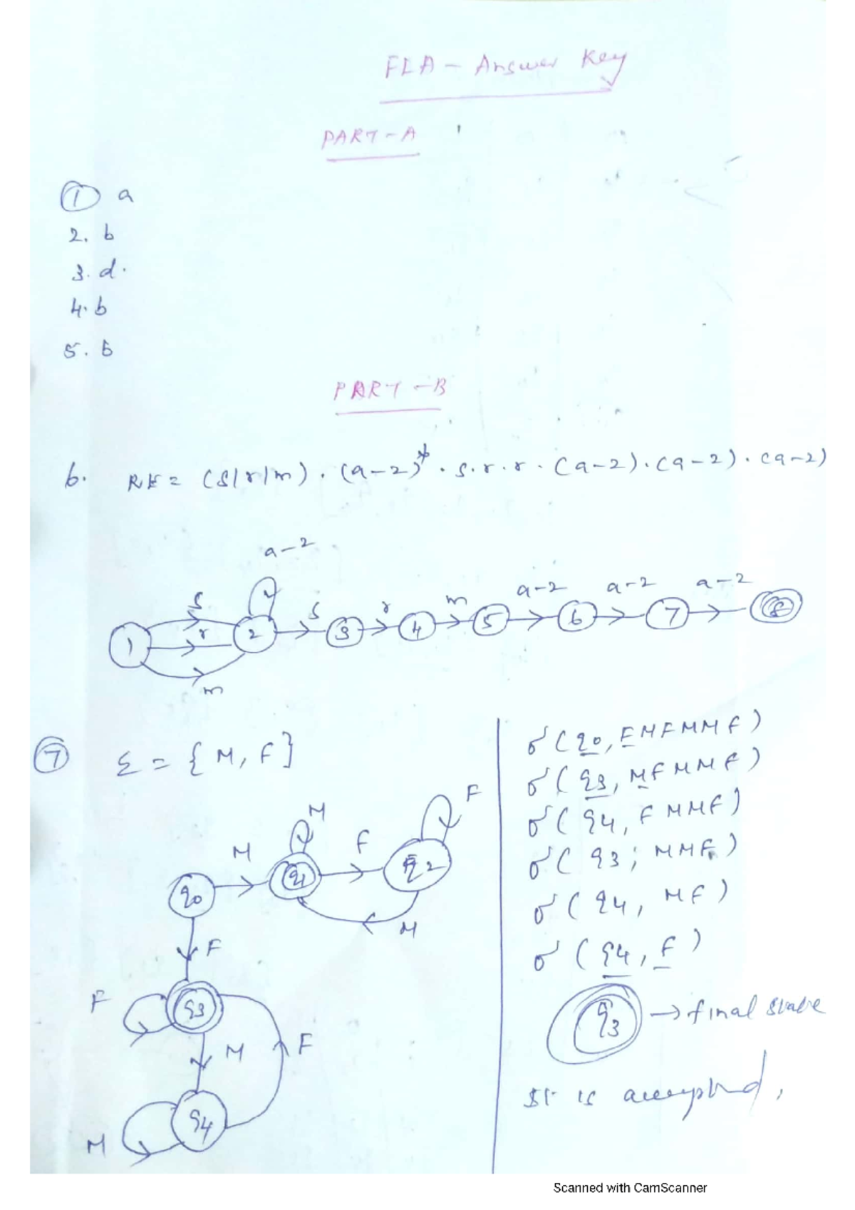 FLA Answer Key - 4 5 6. RE2 25th . S m S g 2 3 4 5 6 7 G ) m 7 M, F 6(20, EMFMMF) ECES, MFMME) F ...