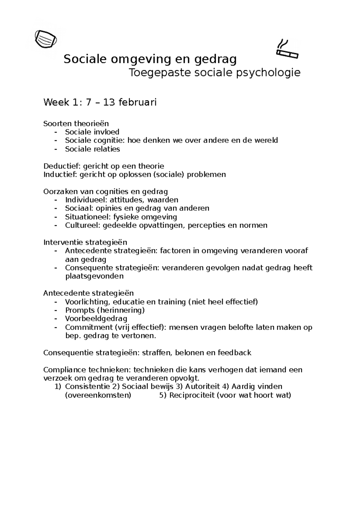 Sociale omgeving en gedrag - Sociale omgeving en gedrag Toegepaste ...