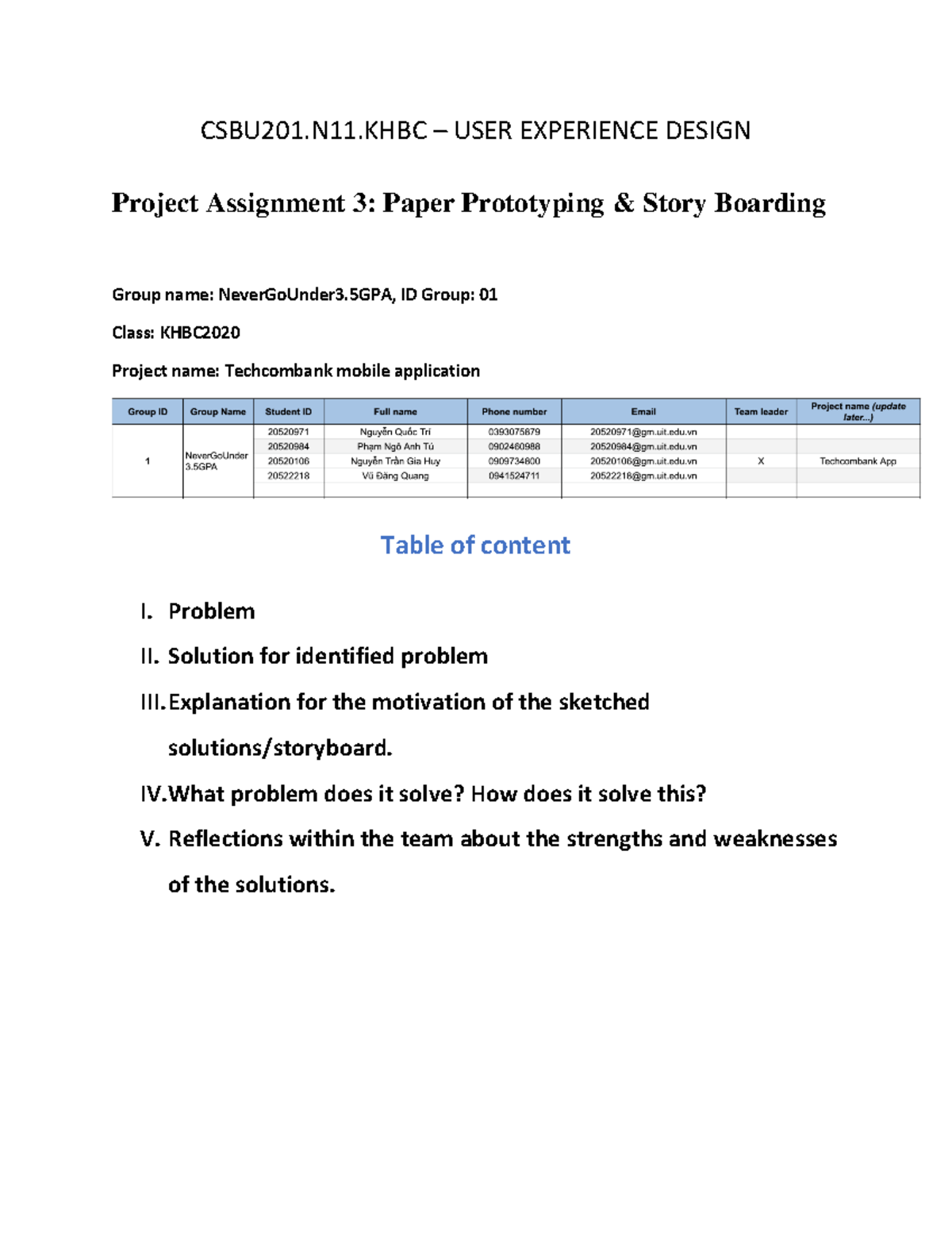 Report_PA3-Group01.pdf - CSBU201.N11 – USER EXPERIENCE DESIGN Project Assignment 3: Paper - Studocu