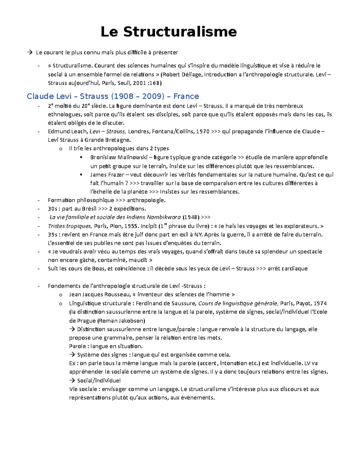 09. Le Structuralisme - Le Structuralisme Le courant le plus connu mais ...