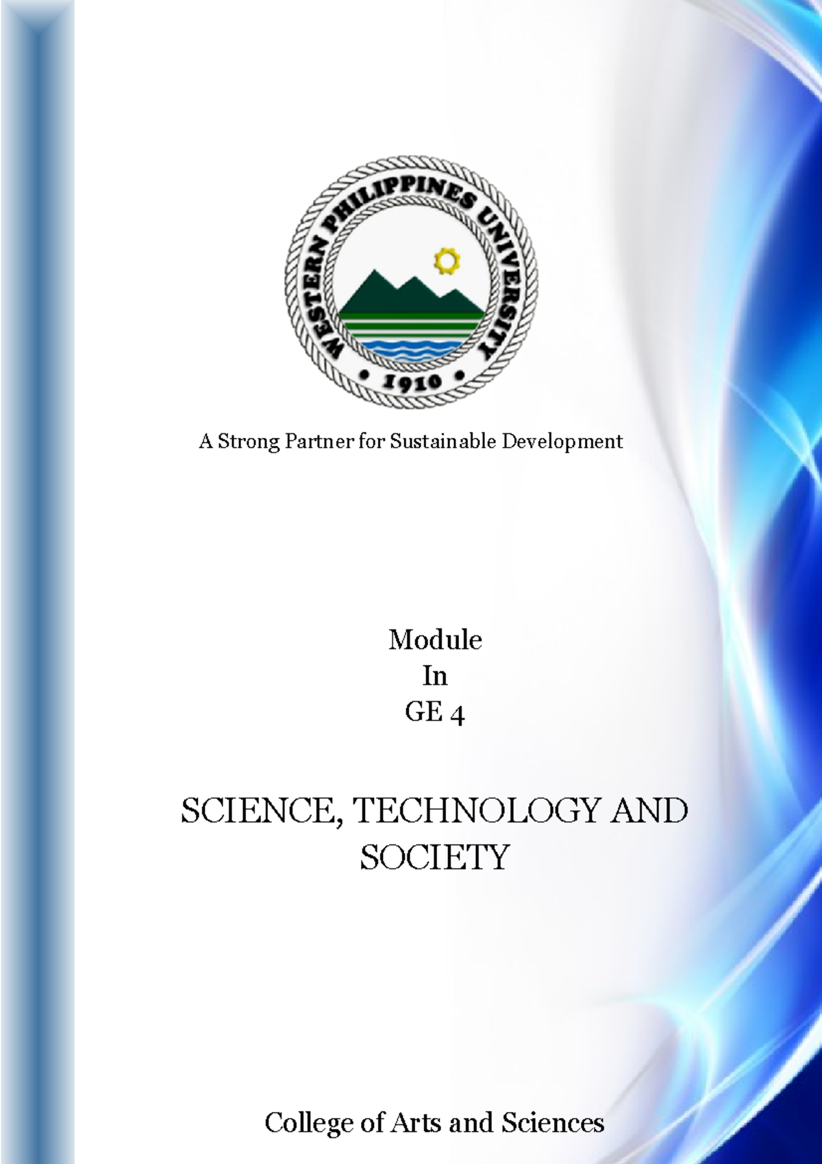 STS W4 - module 3 - ####### A Strong Partner for Sustainable Development Module In GE 4 SCIENCE ...