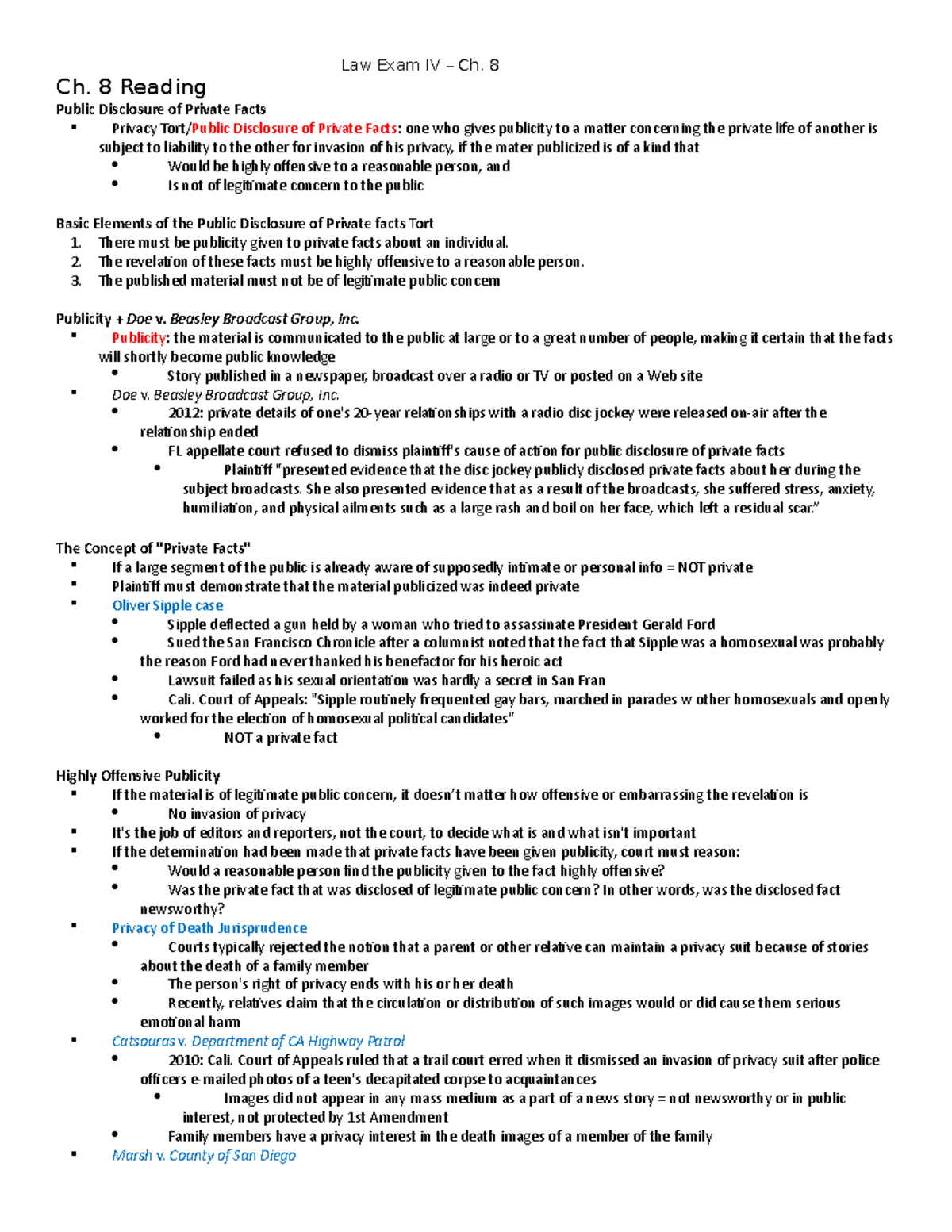 Law Exam IV Ch 8 Book Notes Law Exam IV Ch 8 Ch 8 Reading law-exam-iv-ch-8-book-notes-law-exam-iv-ch-8-ch-8-reading