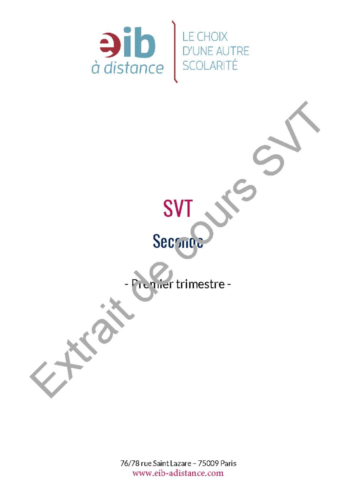 Svt3 - résumé - SVT Seconde Premier trimestre - Extrait de cours SVT 76 ...