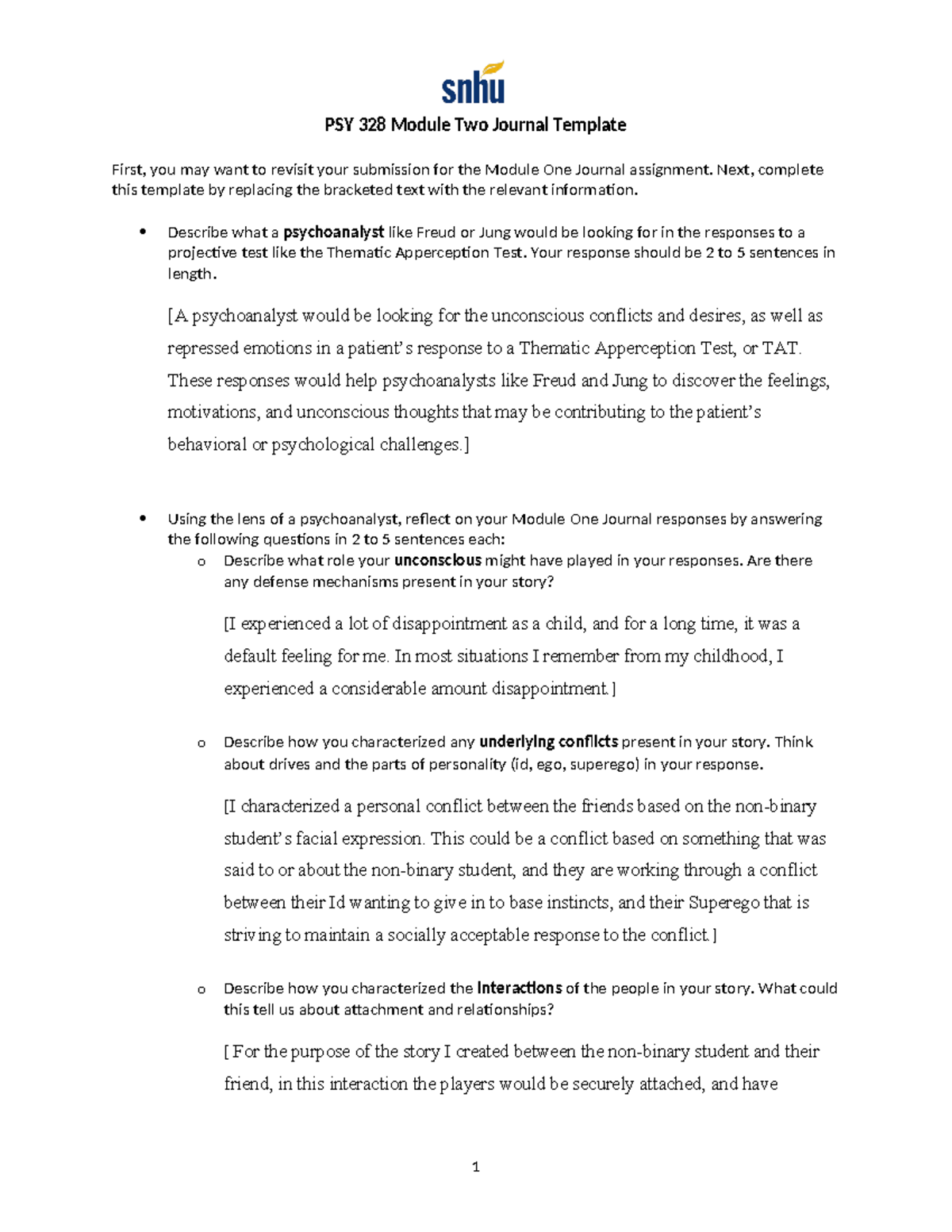 Mod2 journal - Recieved and A - PSY 328 Module Two Journal Template ...